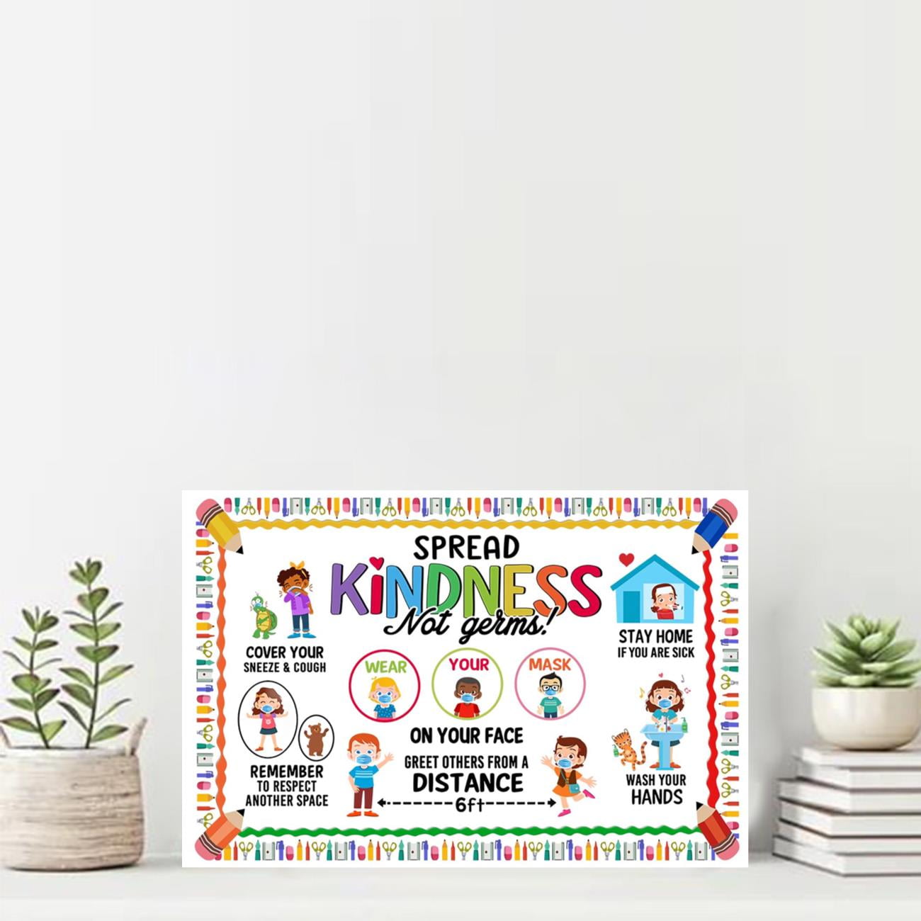 Spread Kindness Not Germs Poster 11 x 17 Inch Poster - Walmart.com