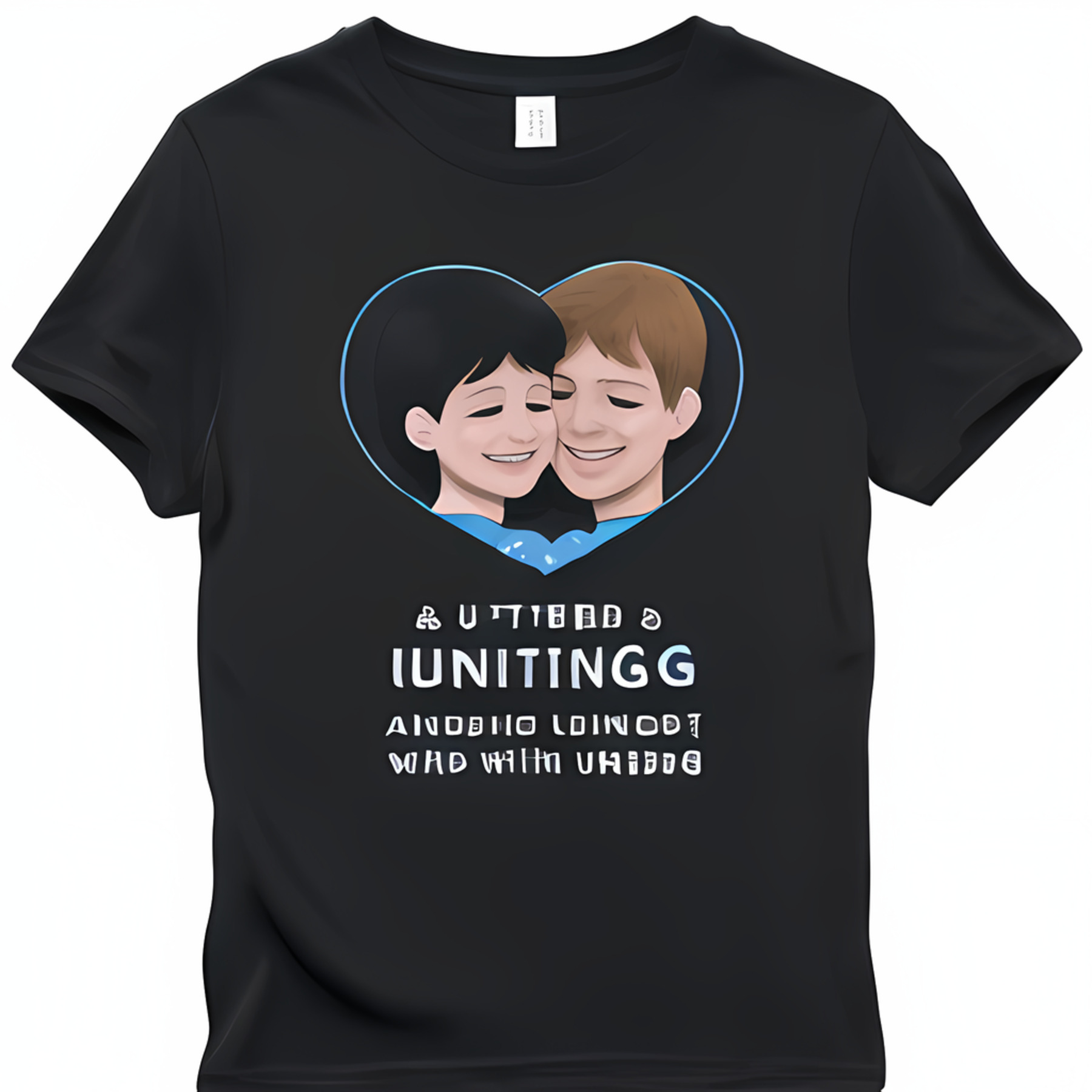 Spread Love with Our 'Unexpected Uniting' Black T-Shirt Featuring a ...