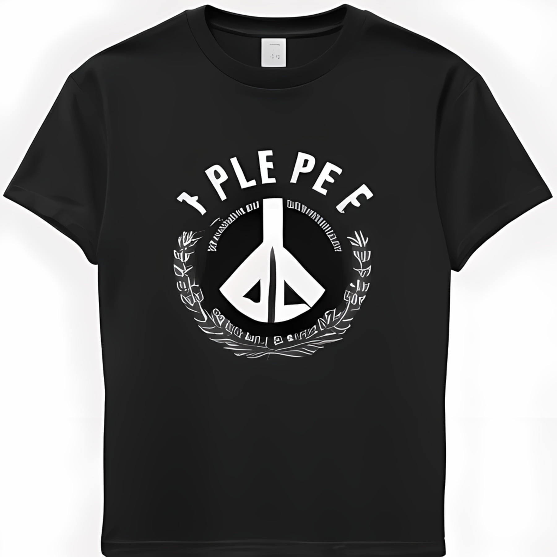 Spread Peace and Unity with our PEP Black T-Shirt Featuring Interlocked ...