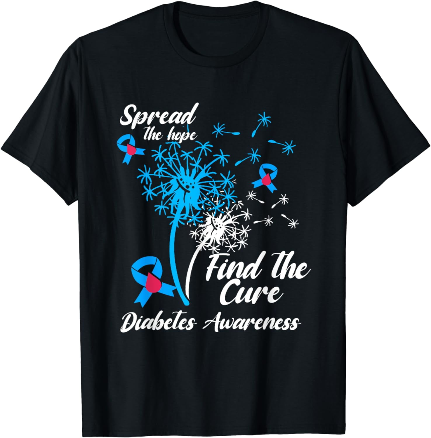 Spread The Hope Find Cure | Insulin | Diabetes Awareness T-Shirt ...