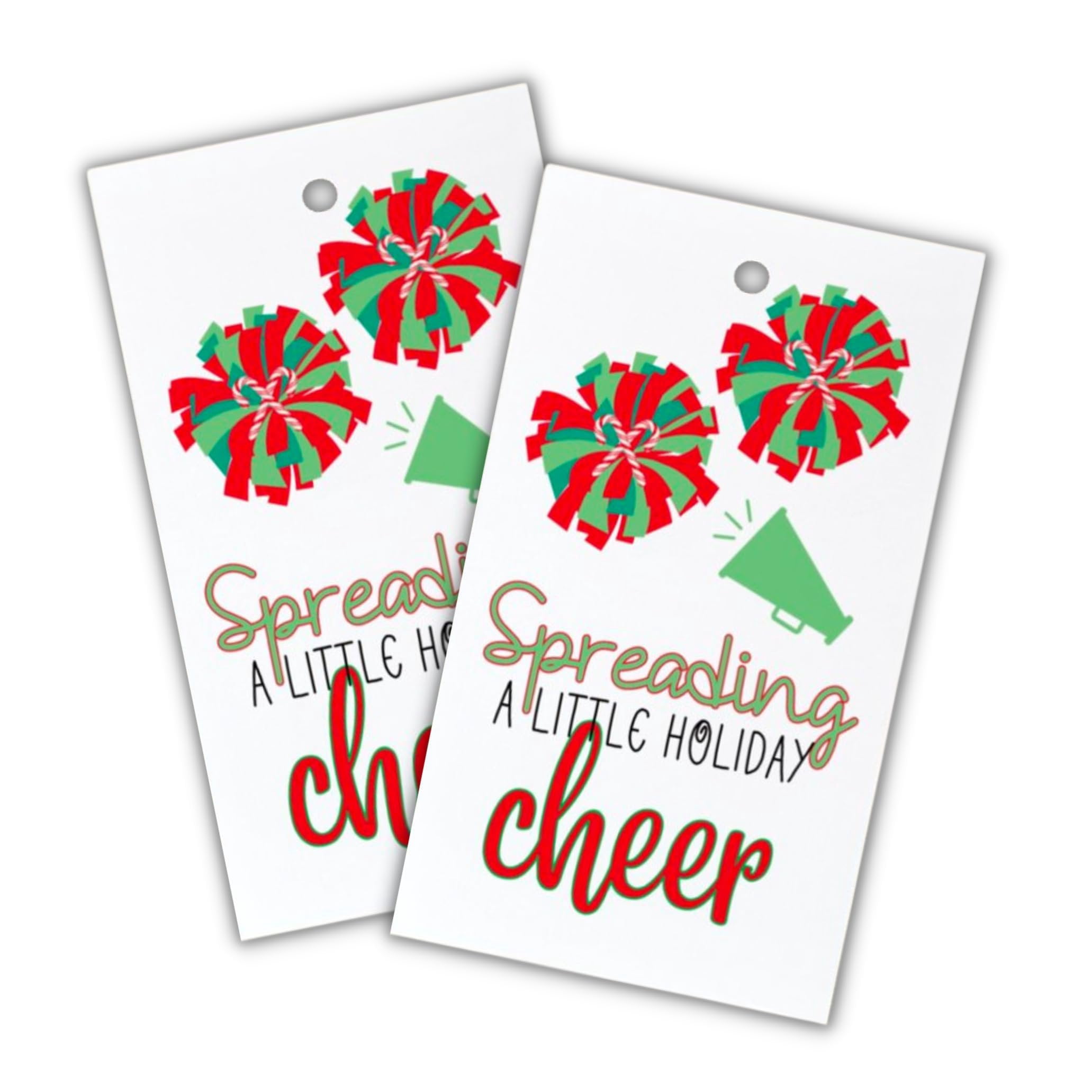 Spreading a Little Holiday Cheer Cheerleading Tags 30 pack Gift Cards 3 ...