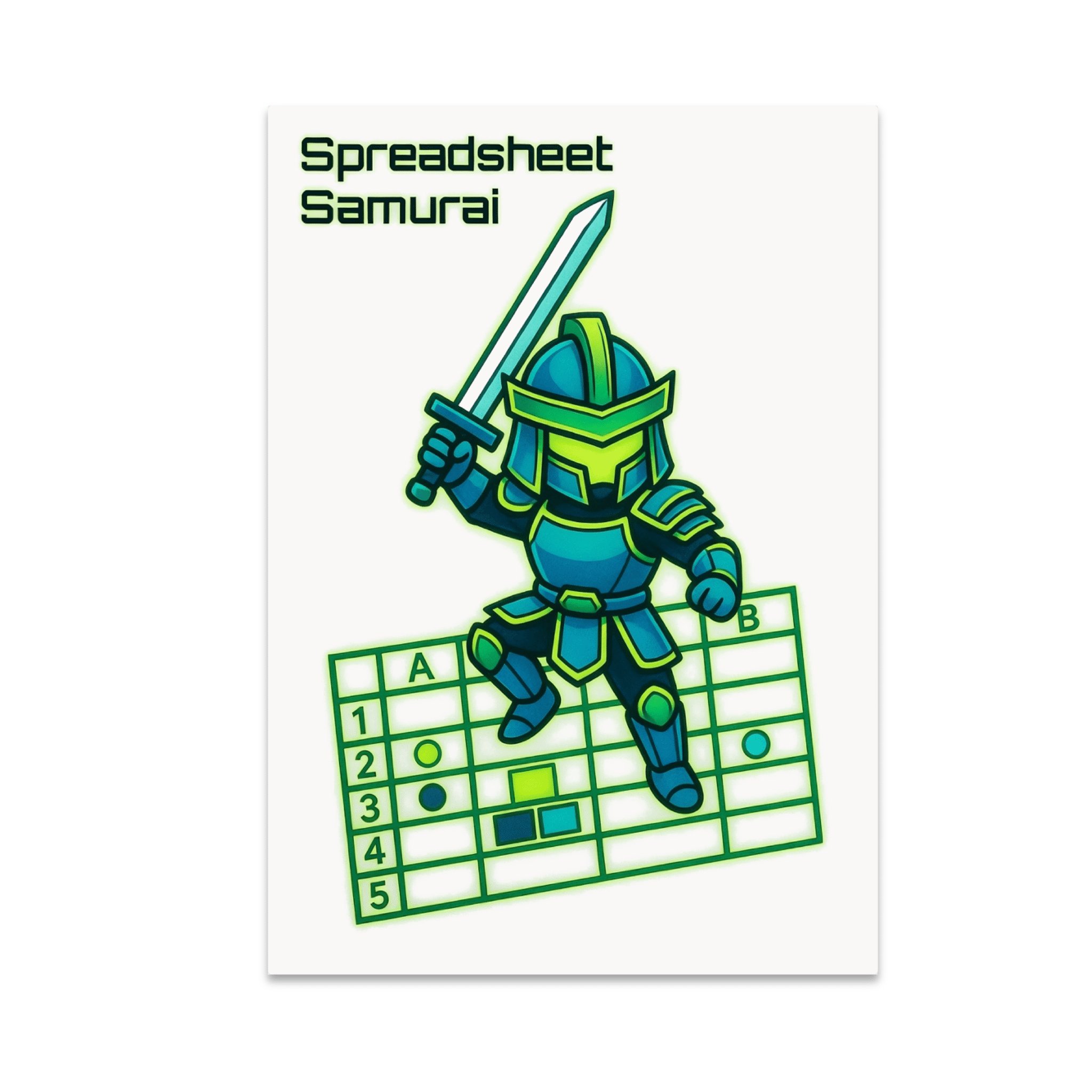 Spreadsheet Samurai Office Humor Art - Tech Workplace Enthusiast ...