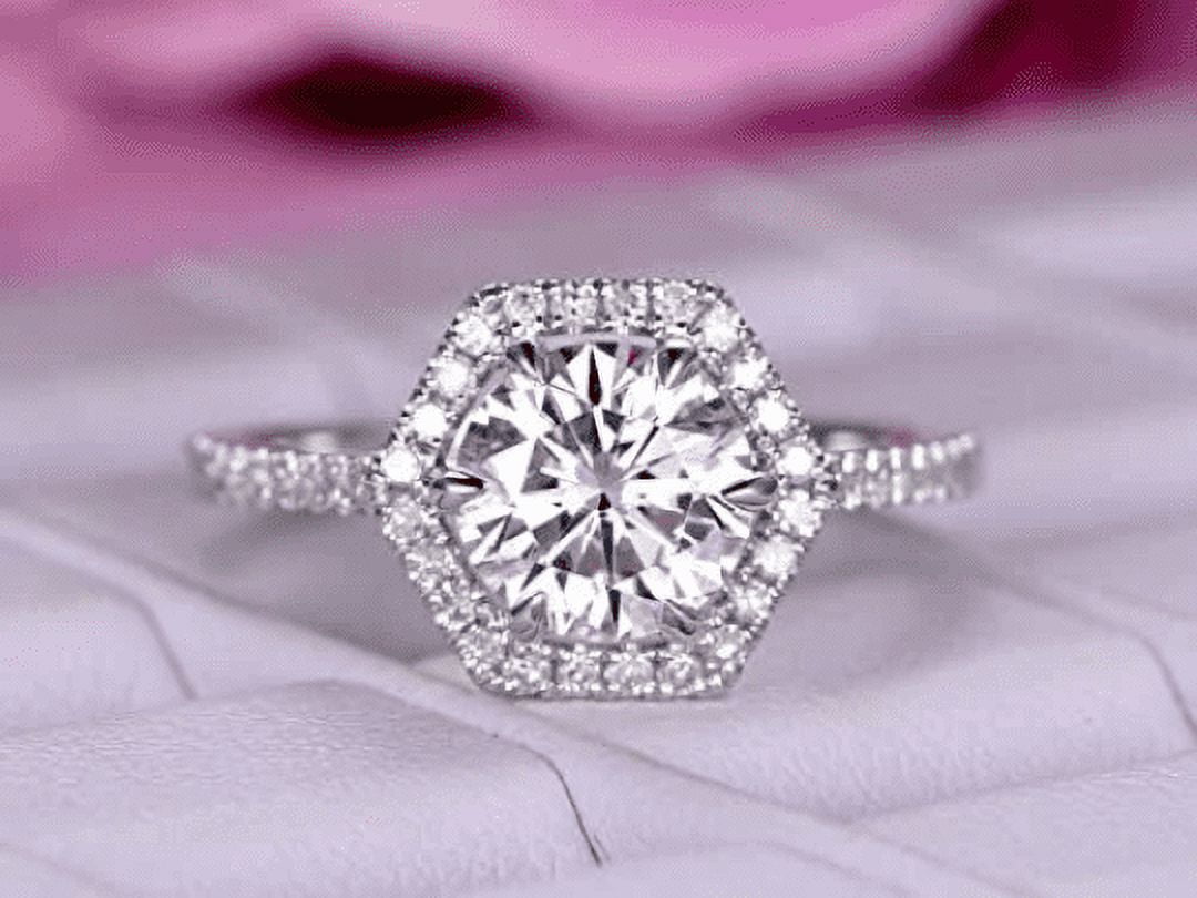 Sprico Jewel 1.8 Ct Round Brilliant Cut Diamond Rings - 14K White Gold ...