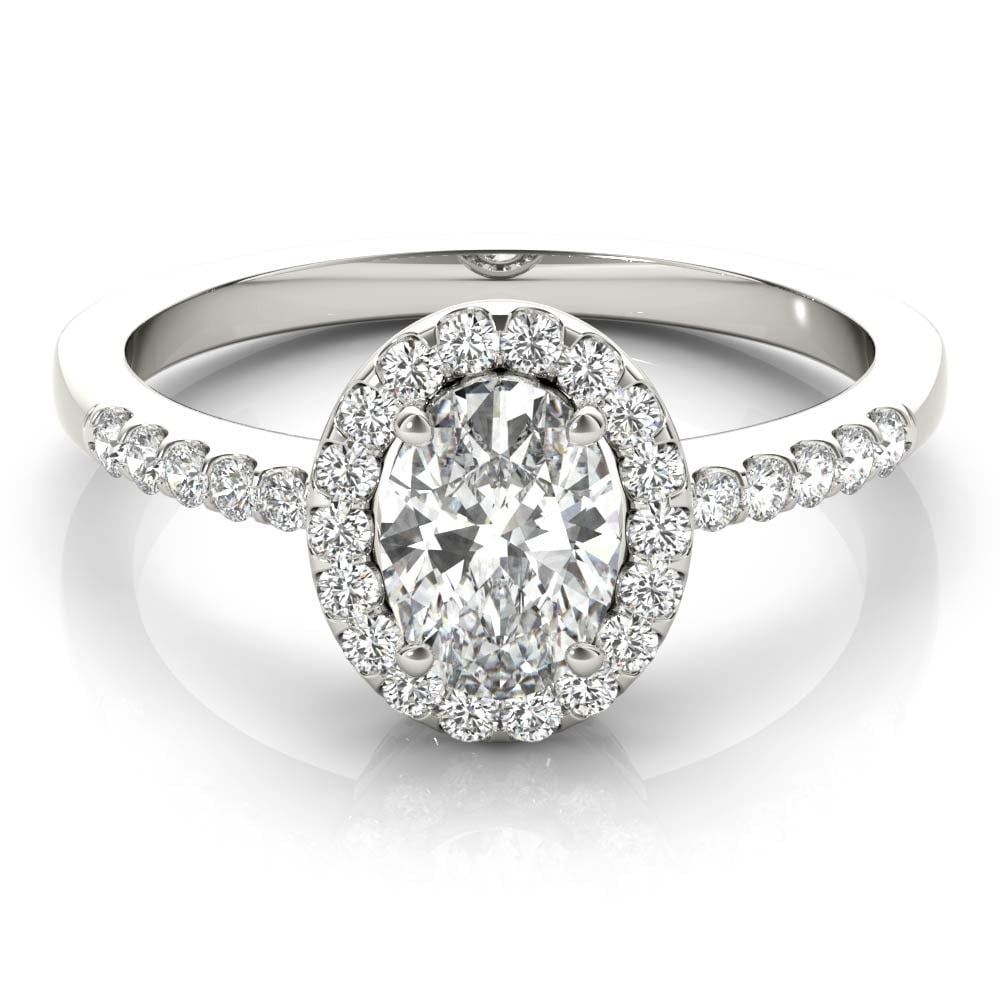 Sprico Jewel 1.9 Ct Excellent Oval Cut Halo Moissanite Rings - 14K ...
