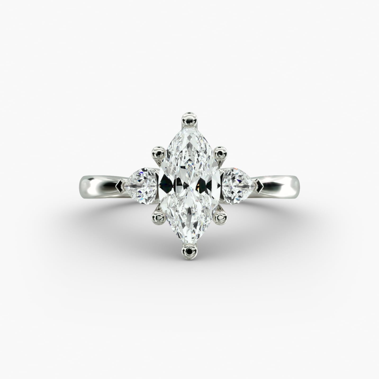 Sprico Jewel 14K White Gold Over Ring - 1.8 Ct Marquise Cut Diamond ...