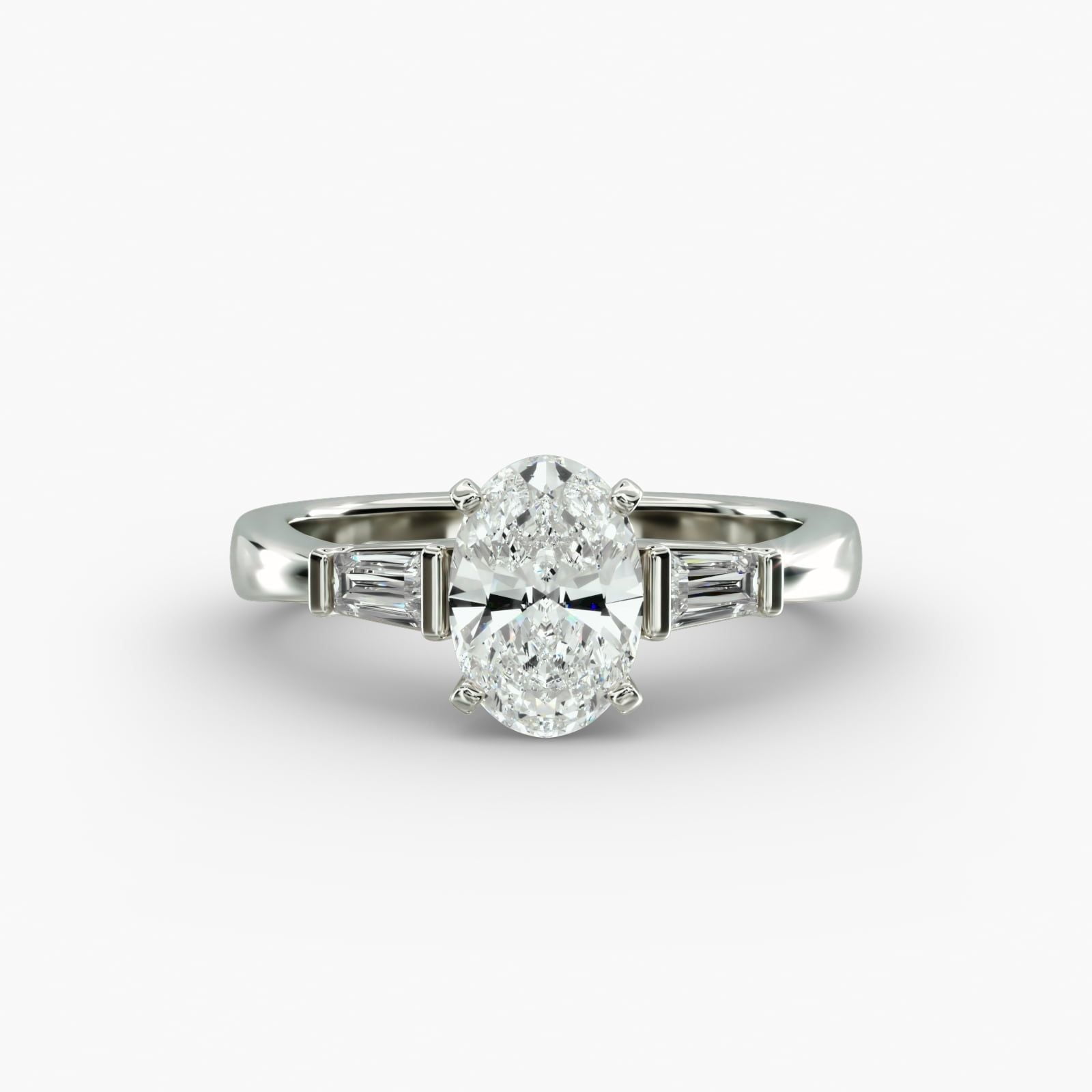 Sprico Jewel 14K White Gold Over Ring - 2.2 Ct Oval Cut Diamond Ring ...
