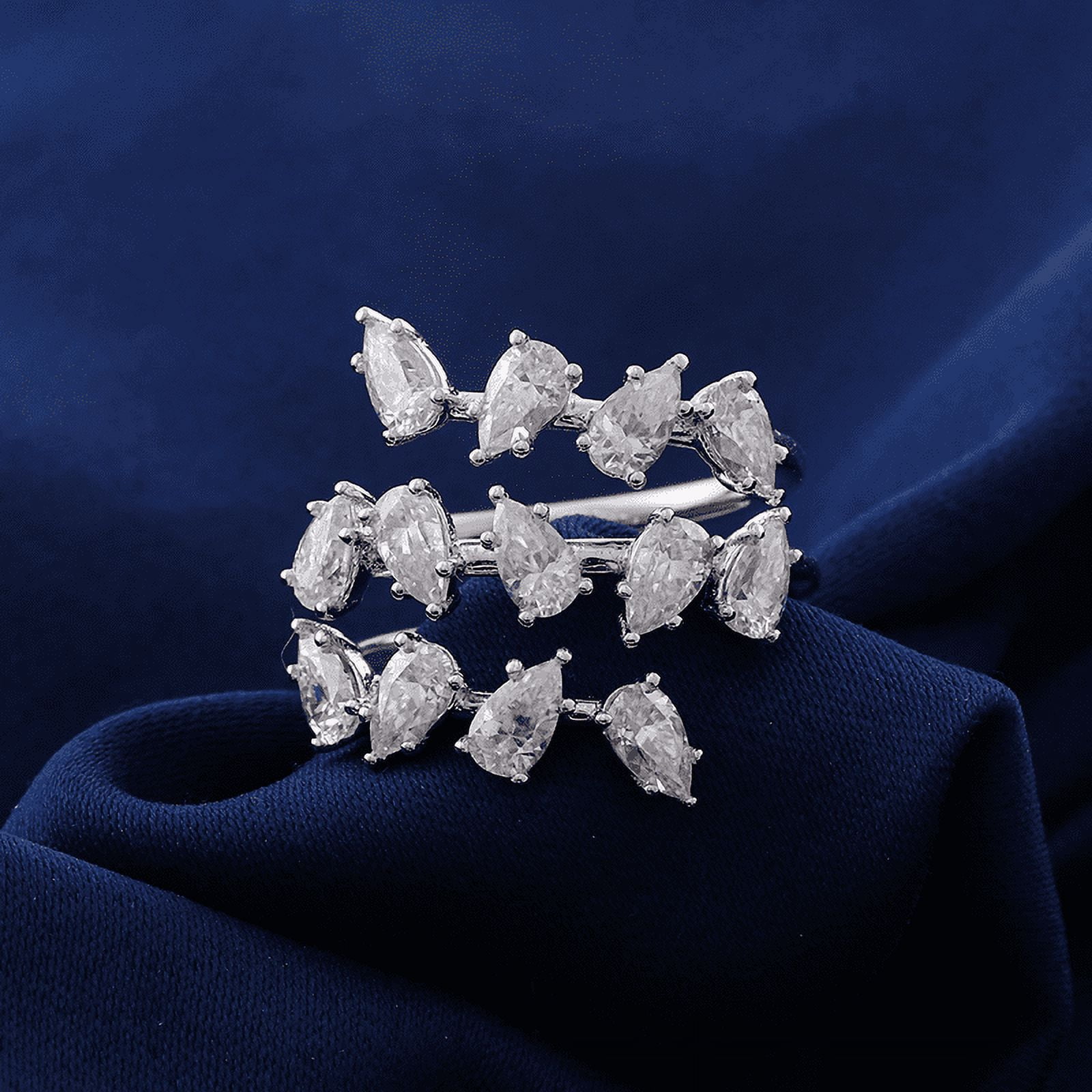 Sprico Jewel 14K White Gold Plated Rings - 1.7 Ct Lab Diamond Pear Cut ...