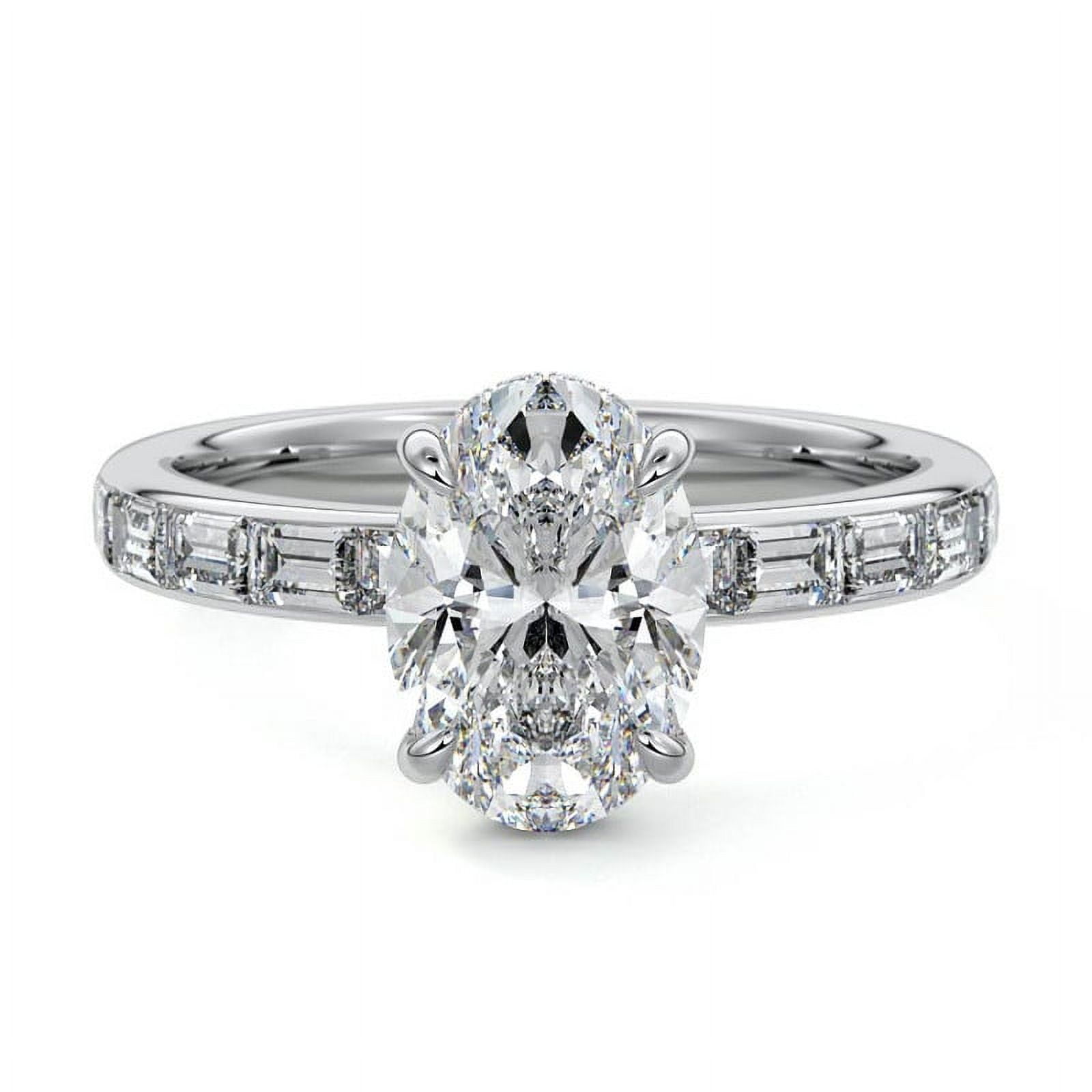 Sprico Jewel 2.2 Ct Oval Cut Moissanite Ring for Her - 14K White Gold ...