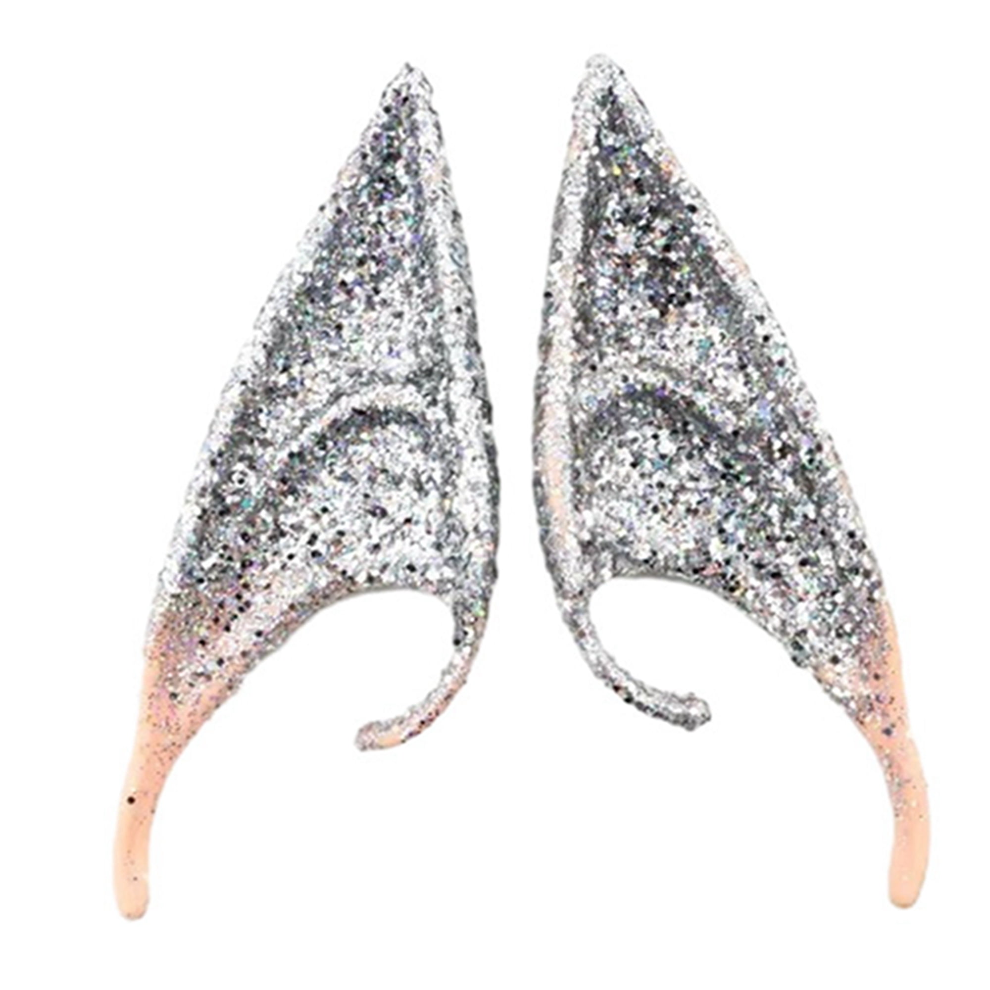 Sprifallbaby 1 Pair Elf Ears, Realistic Shiny Sequin Decoration Glitter ...
