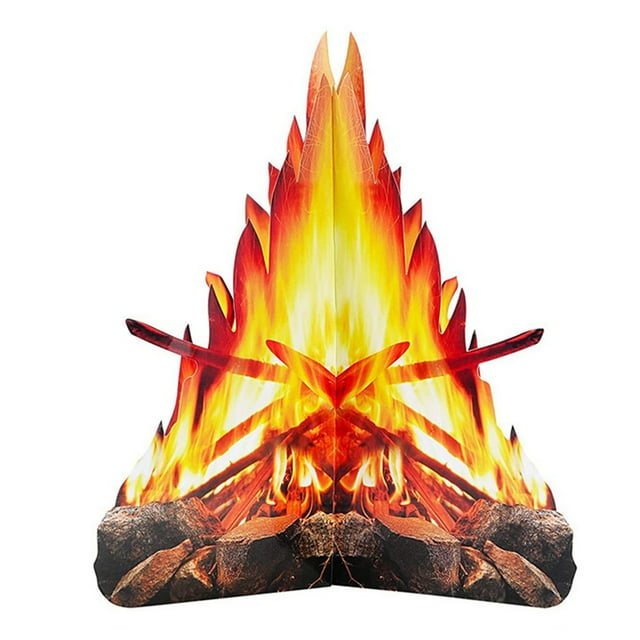 Sprifallbaby 3D Flame Decorative Cardboard, Artificial Bonfire Coated ...