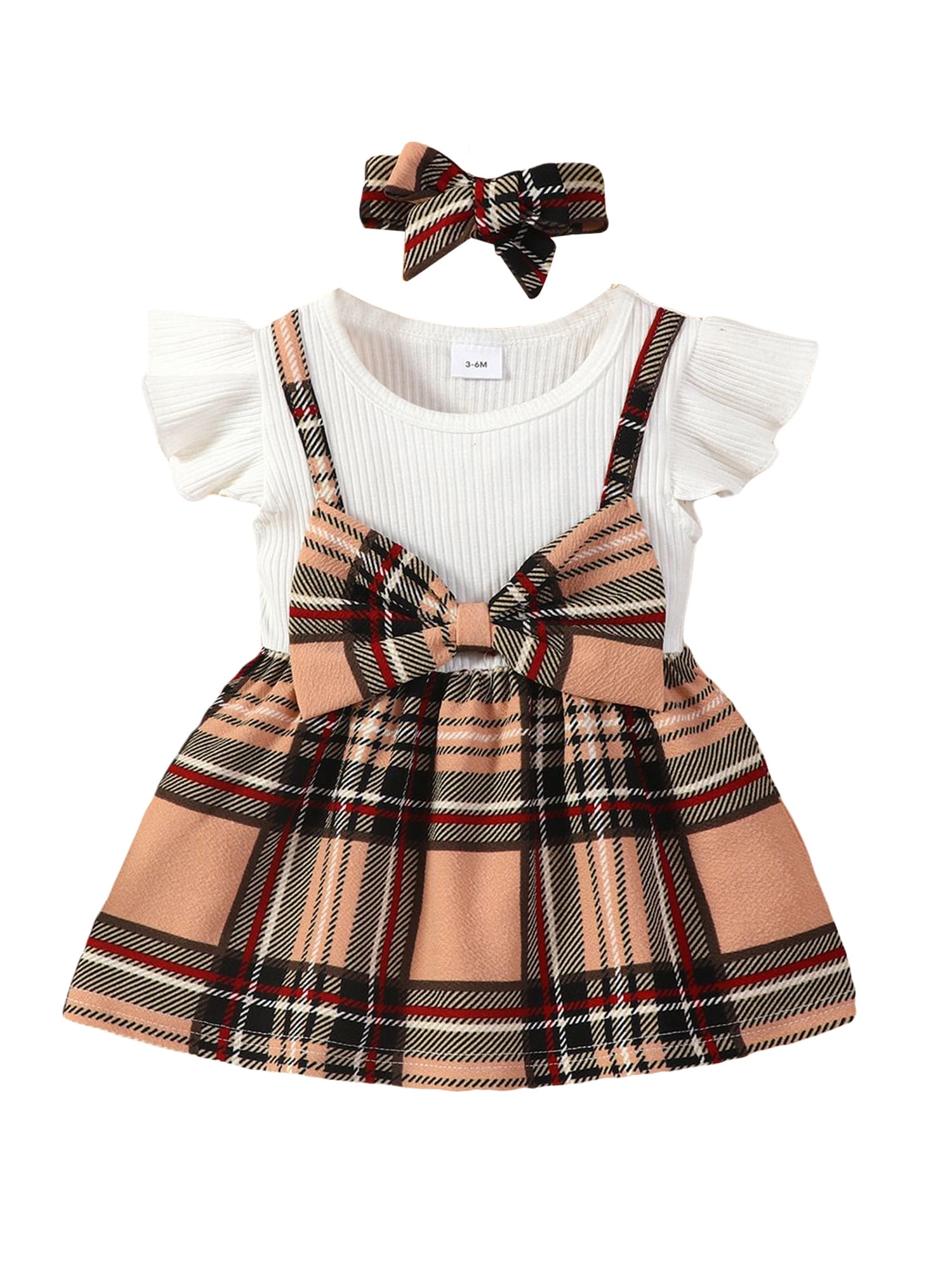 Sprifallbaby 3M-3T Toddler Girls Spring Summer Dresses Fly Sleeve Bow ...