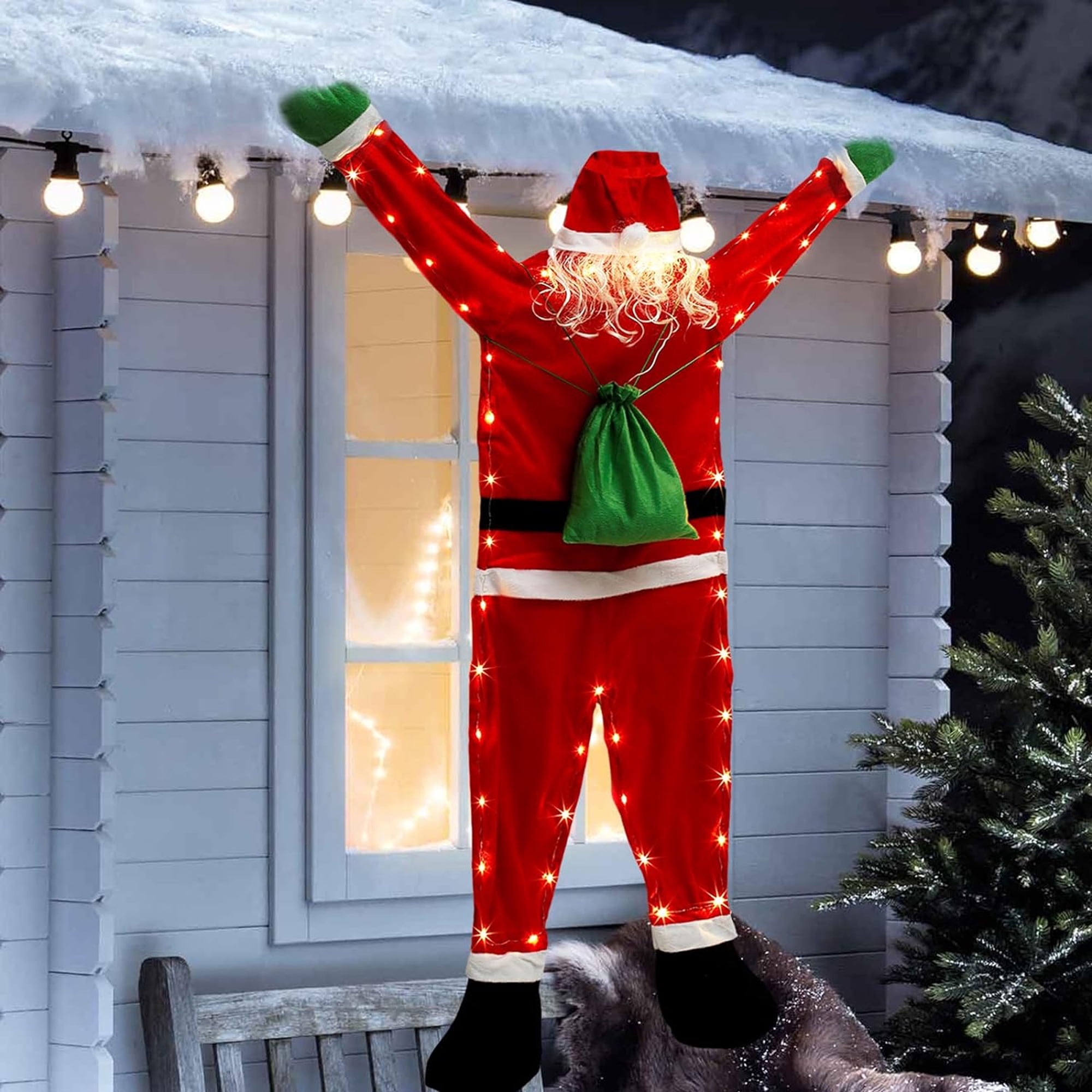 Sprifallbaby 5.58ft Christmas Santa Claus Suit with Light String ...