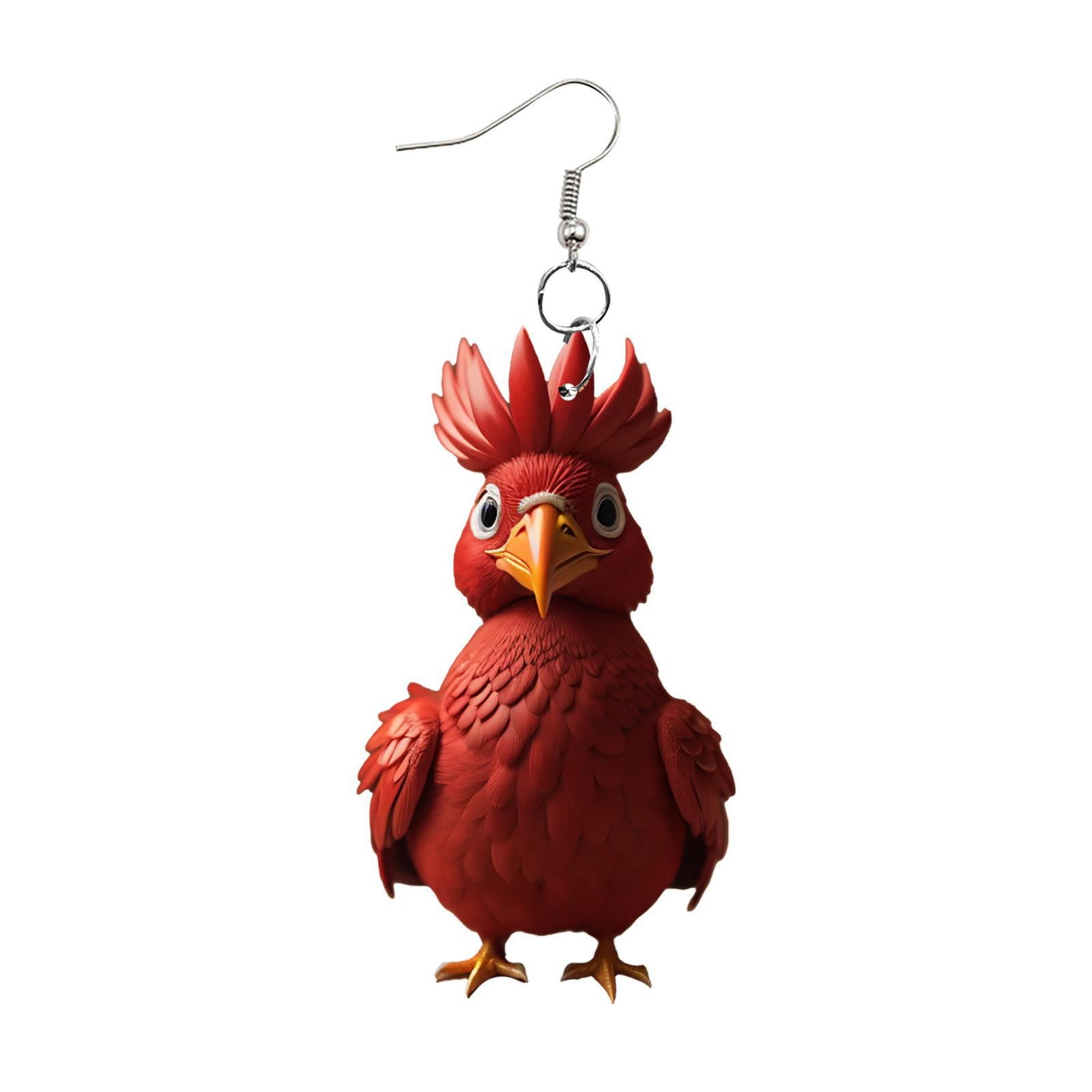 Sprifallbaby Acrylic Hen Chicken Earrings Animal Rooster Drop Dangle ...