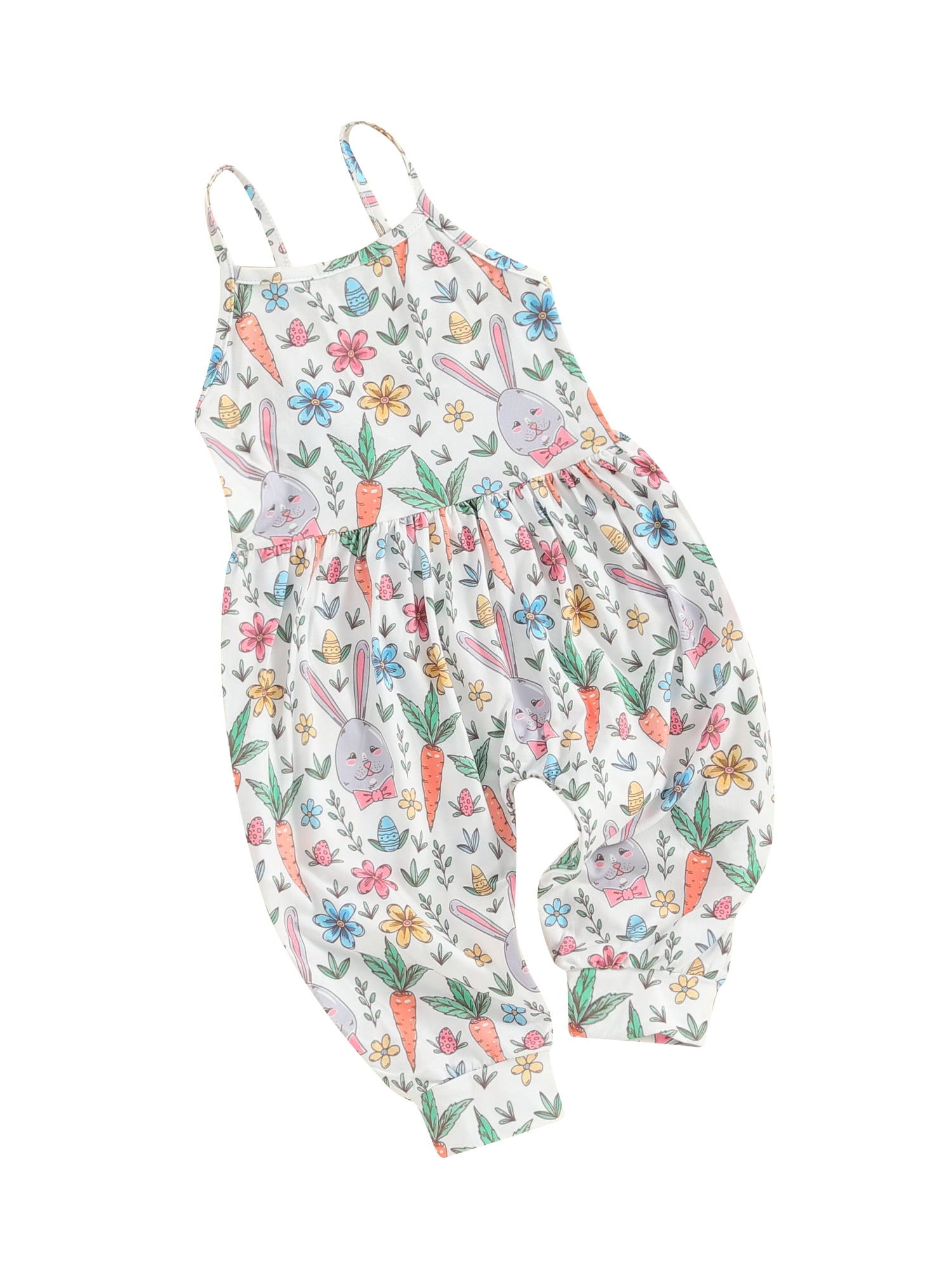 Sprifallbaby Baby Girl Easter Rompers, Sleeveless Bunny Print Jumpsuits ...