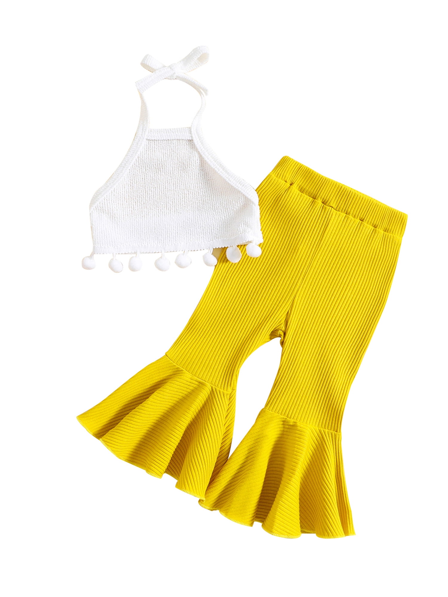 Sprifallbaby Baby Kid Girls Pants Set, Tie-up Halterneck Tasseled Vest ...
