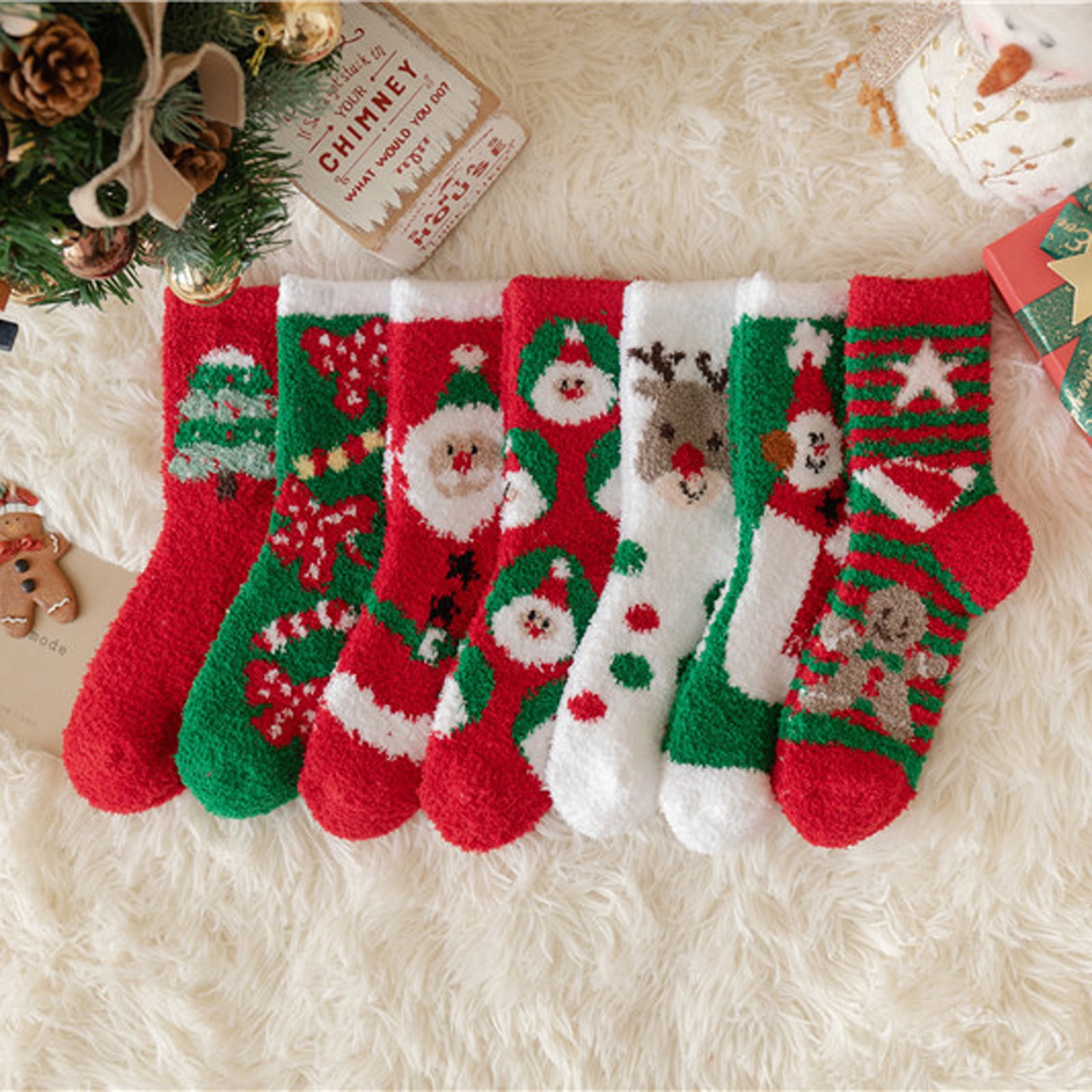 Sprifallbaby Christmas Crew Socks for Women, Cute Christmas Snowman ...