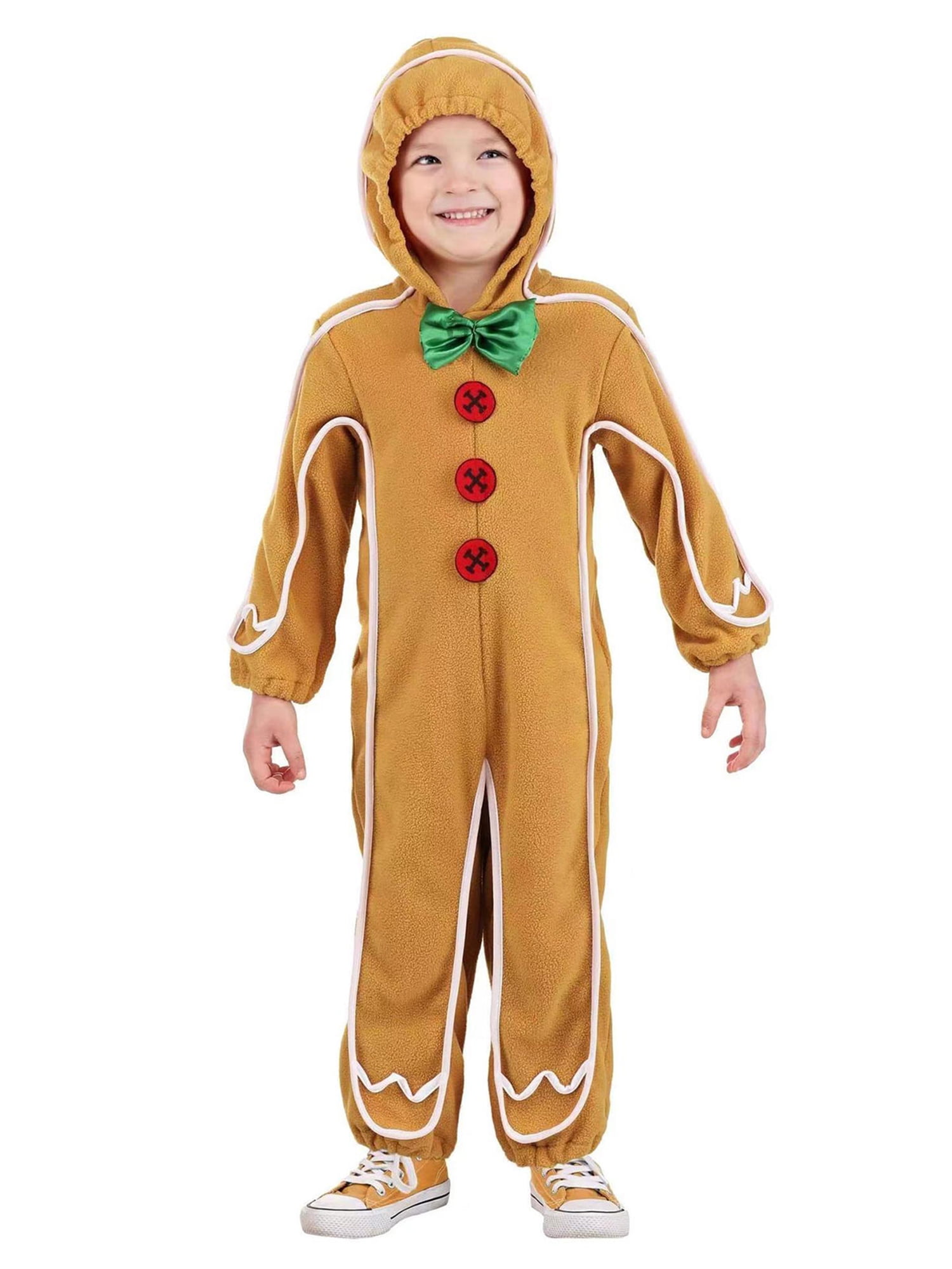 Sprifallbaby Christmas Gingerbread Man Costumes for Kids Adults, Hooded ...