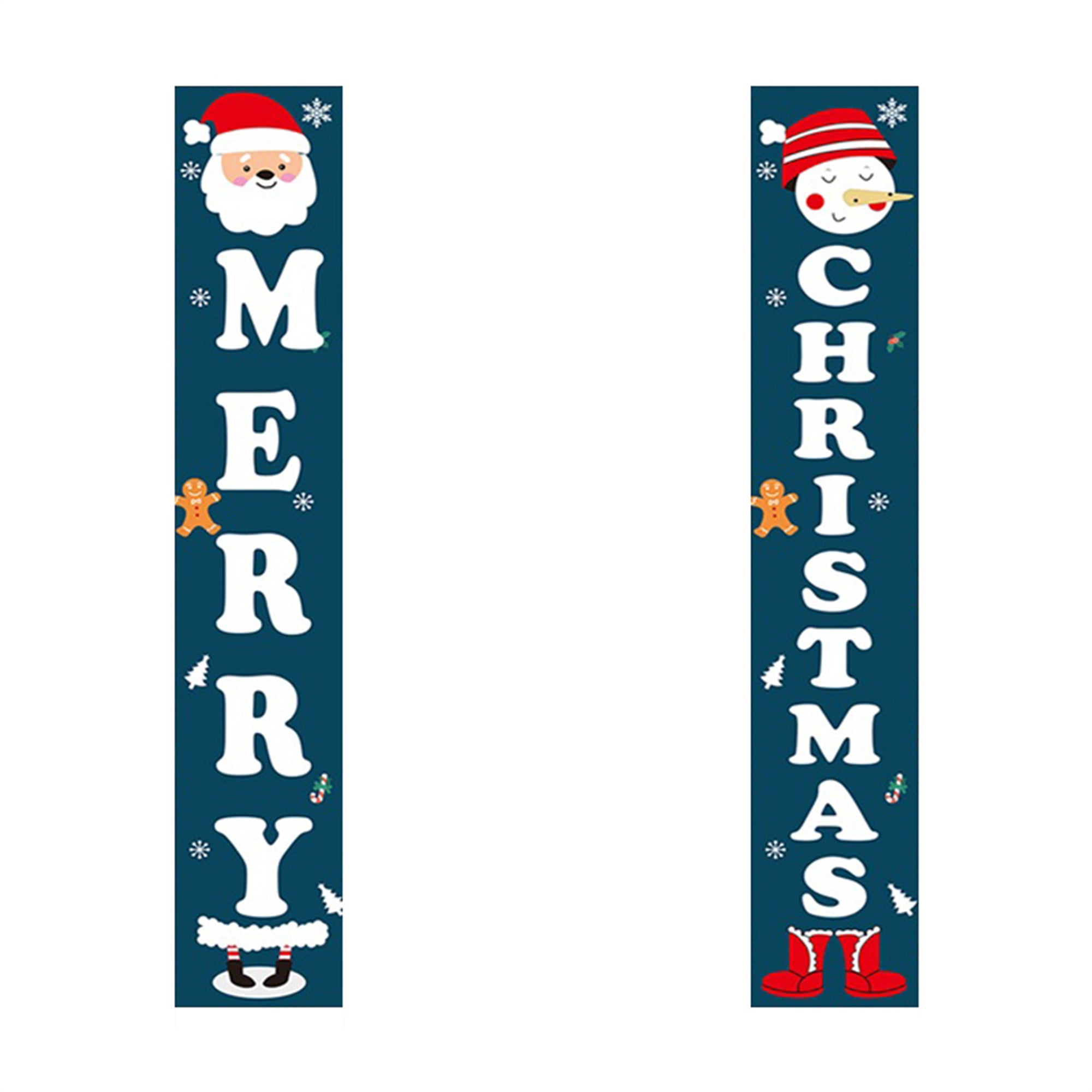 Sprifallbaby Christmas Porch Banner Cartoon Letter Print Hanging Door ...