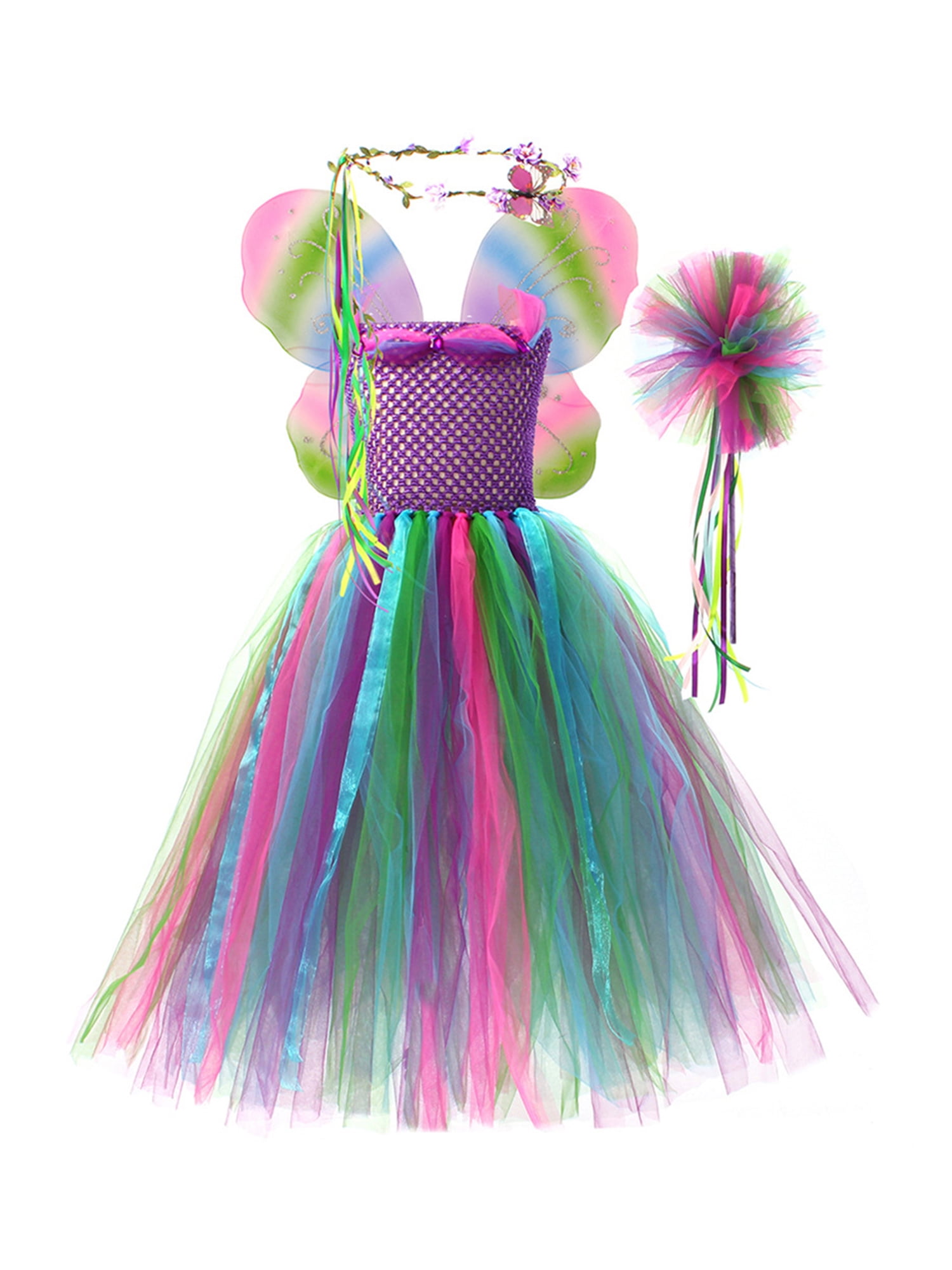 Sprifallbaby Fairy Cosplay Dress for Girls 2-10Y, Colorful Dress with ...