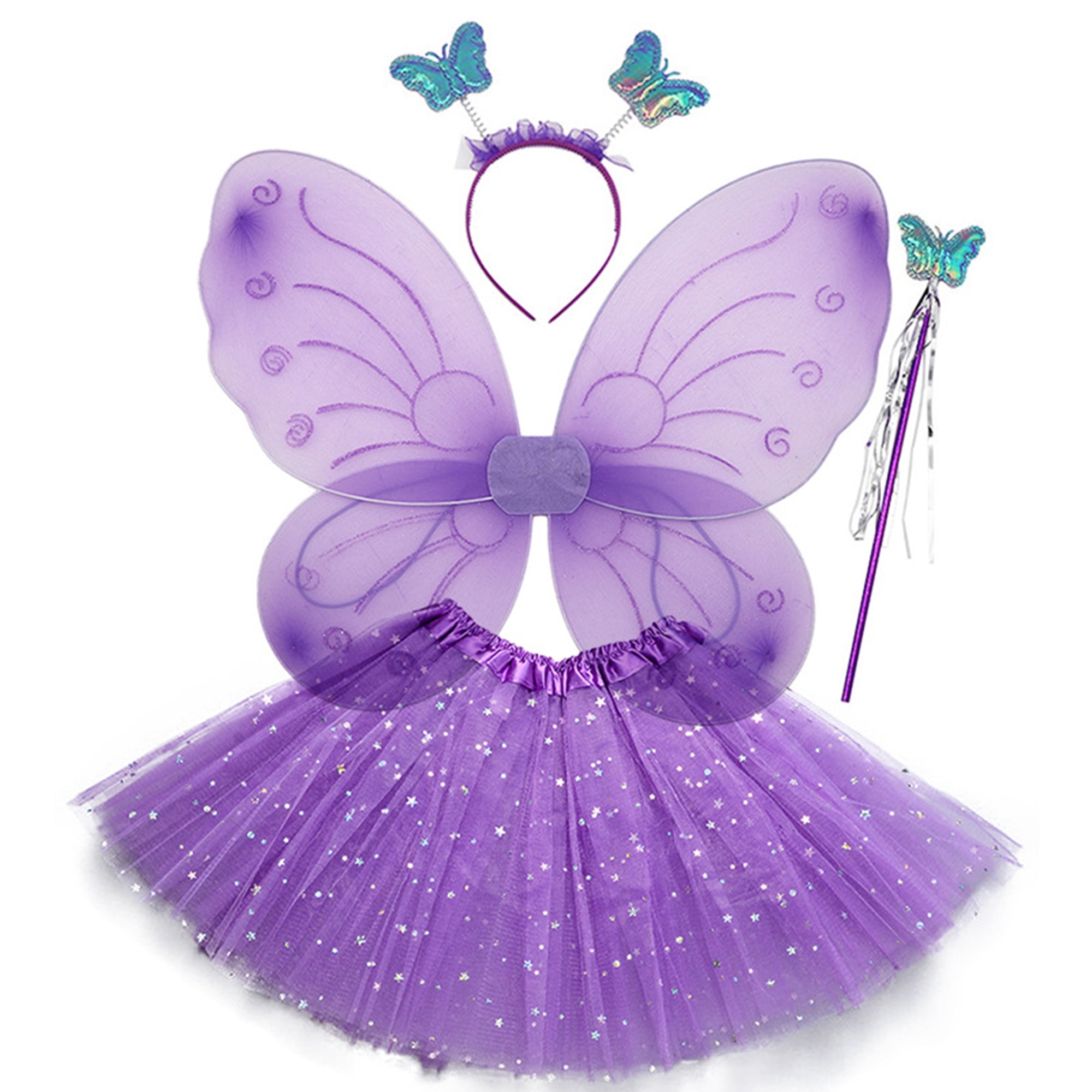 Sprifallbaby Girls Fairy Butterfly Wings Costume Set, Fairy Tutu ...