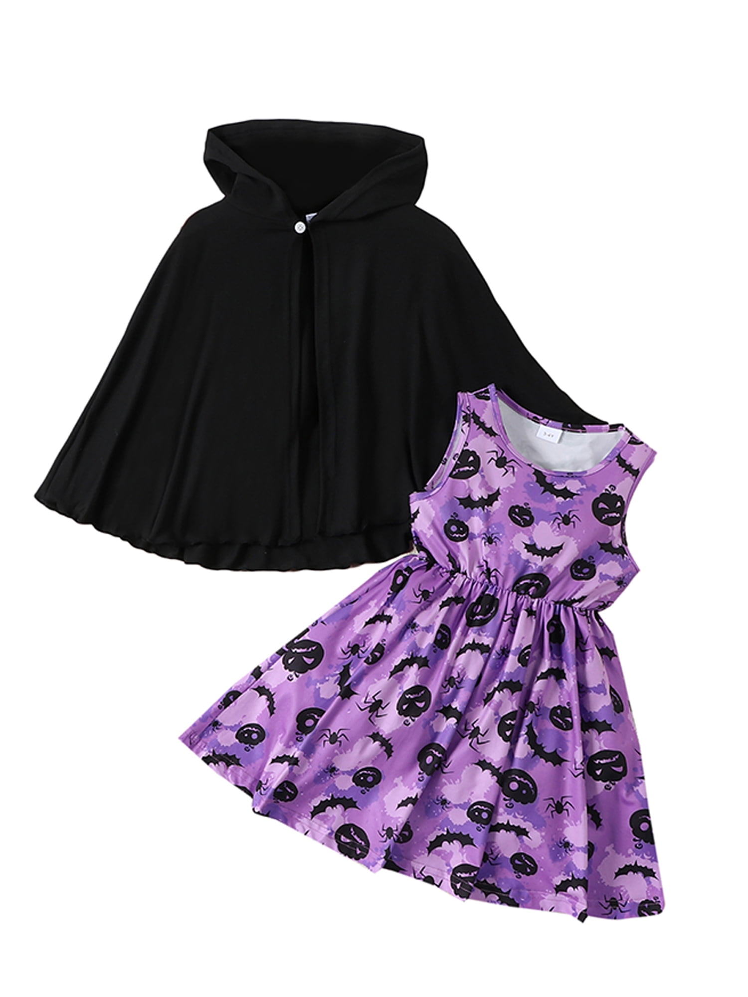 Sprifallbaby Little Girls 2Pcs Halloween Outfits Sleeveless Cartoon ...