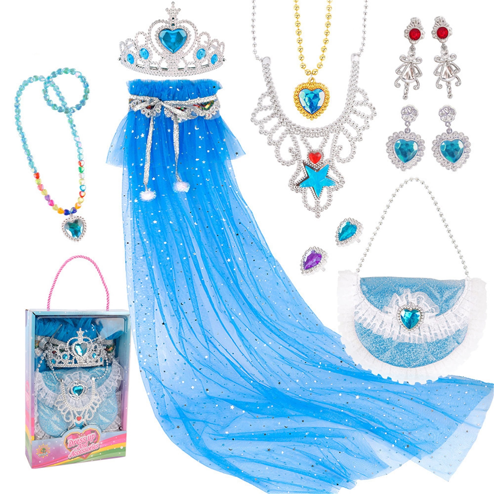 Sprifallbaby Princess Cape Cloak, Princess Costume for Girls Crown ...