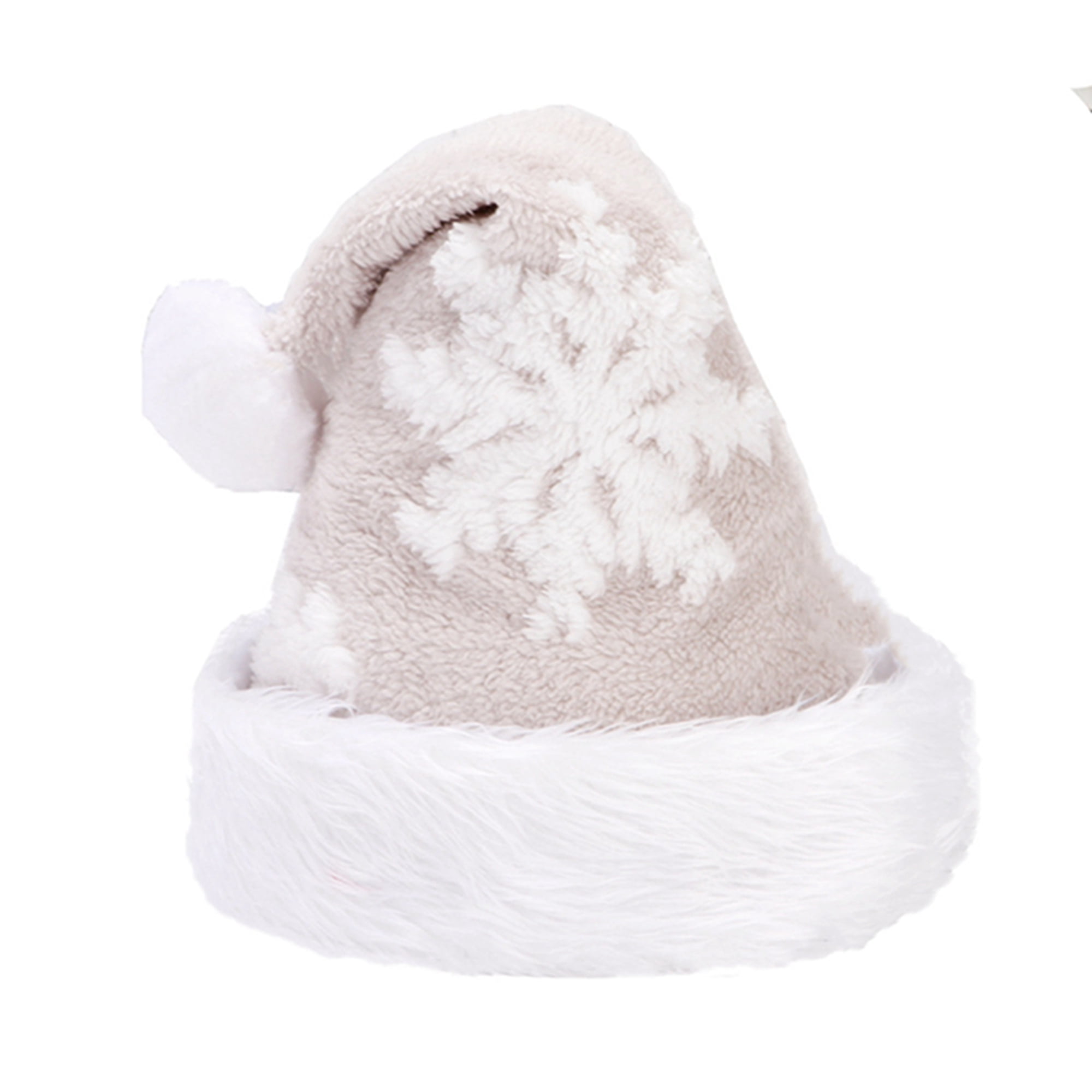Sprifallbaby Snow Pattern Furry Plush Christmas Hats, Party Hat Soft ...