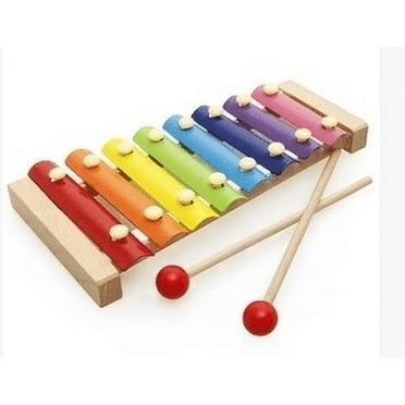 Wooden Xylophone Children's Musical Set, 8 Keys Hand Knock with Mallets ...