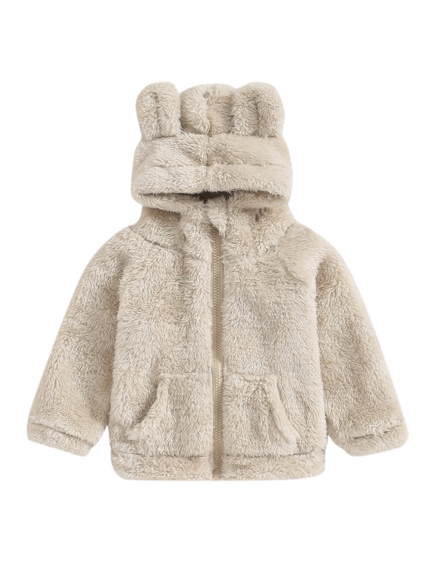 Sprifallbaby Toddler Winter Plush Coat Long Sleeve Zipper Closure ...