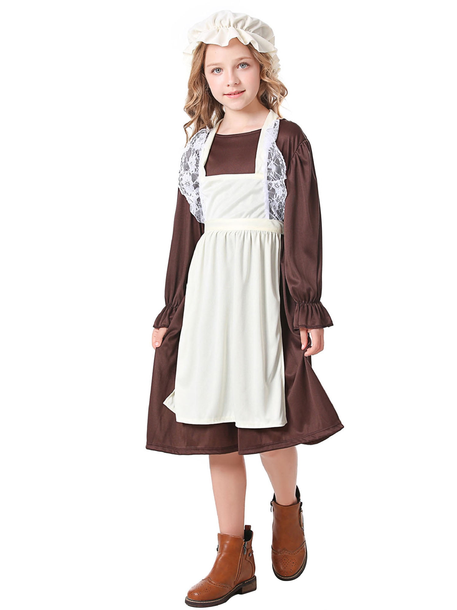 Sprifallbaby Victorian Maid Costume for Girls, Medieval Dress with Mop ...