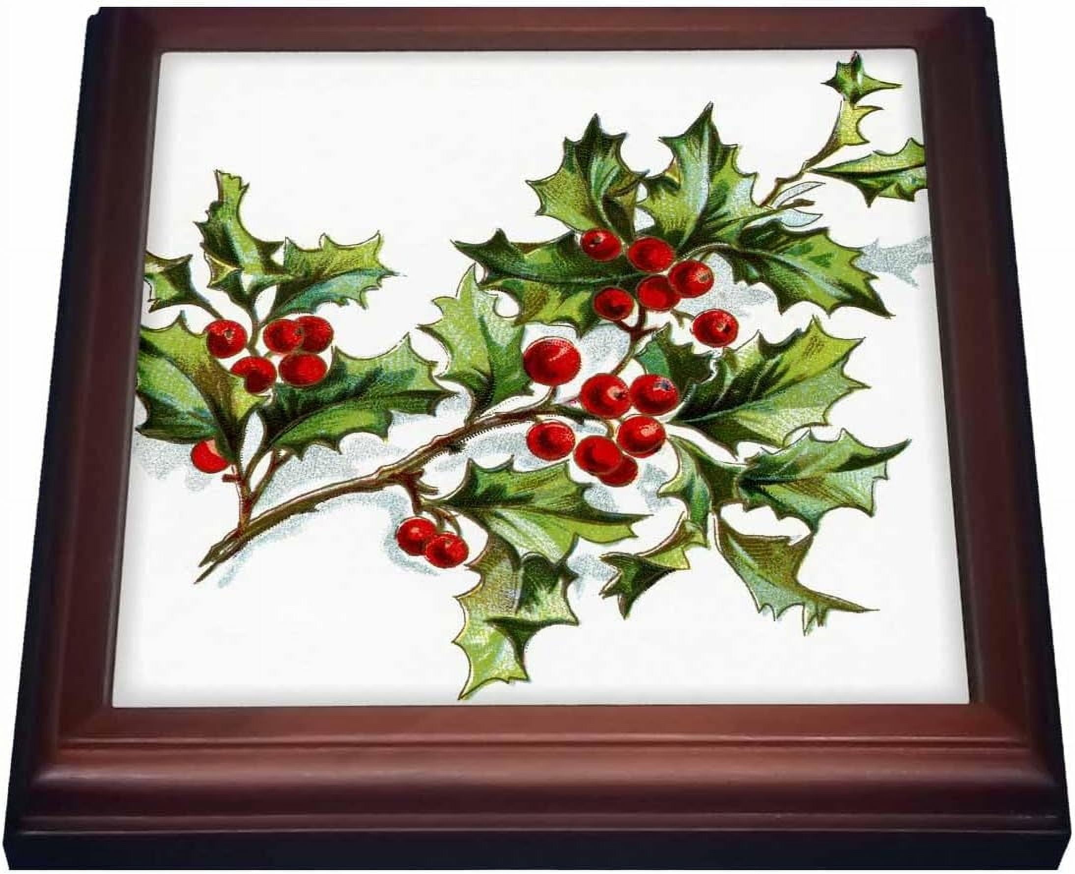 Sprig of Holly Trivet with Ceramic Tile, 8 By 8-Inch, Brown - Walmart.com