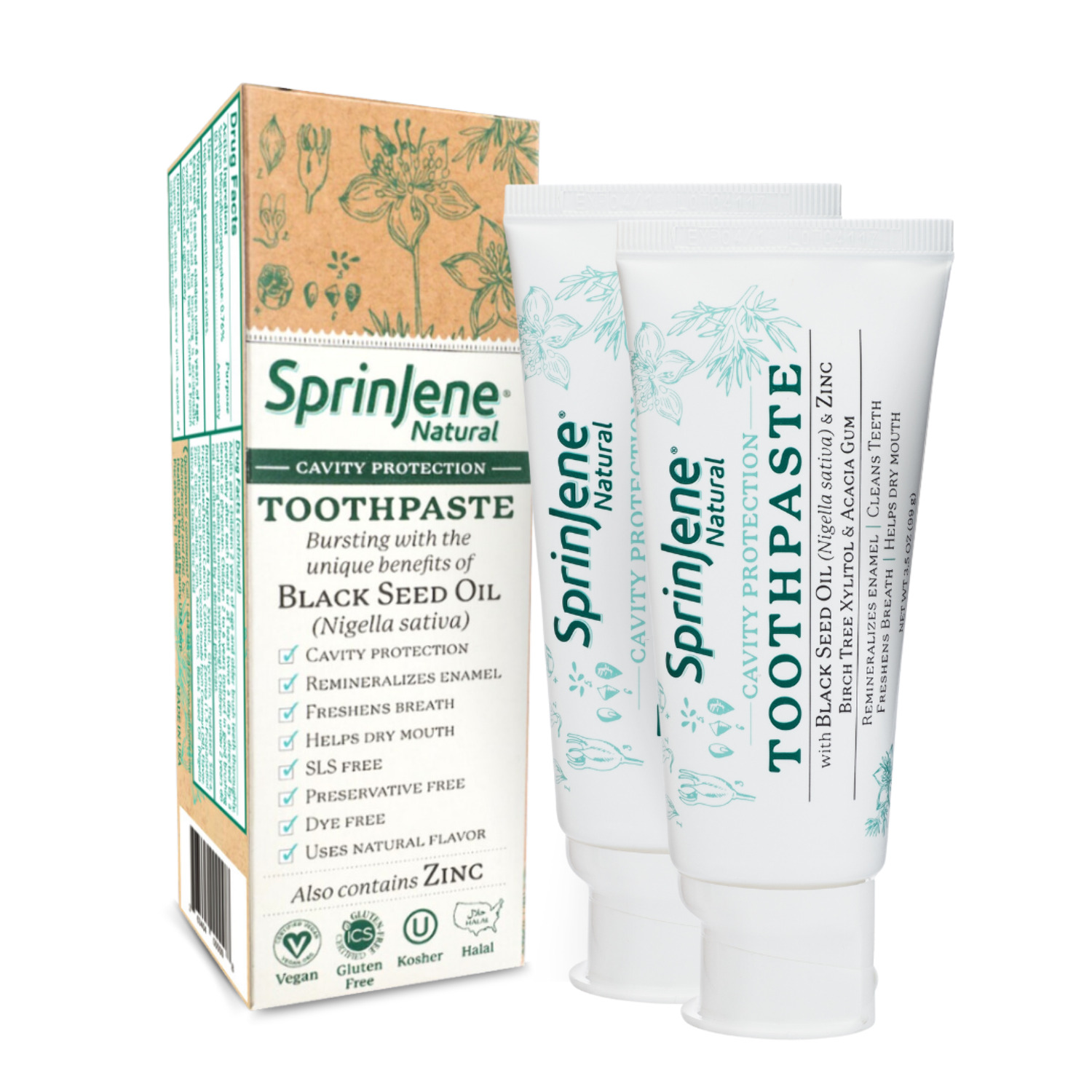SprinJene Natural® Adult Cavity Protection Toothpaste - Walmart.com