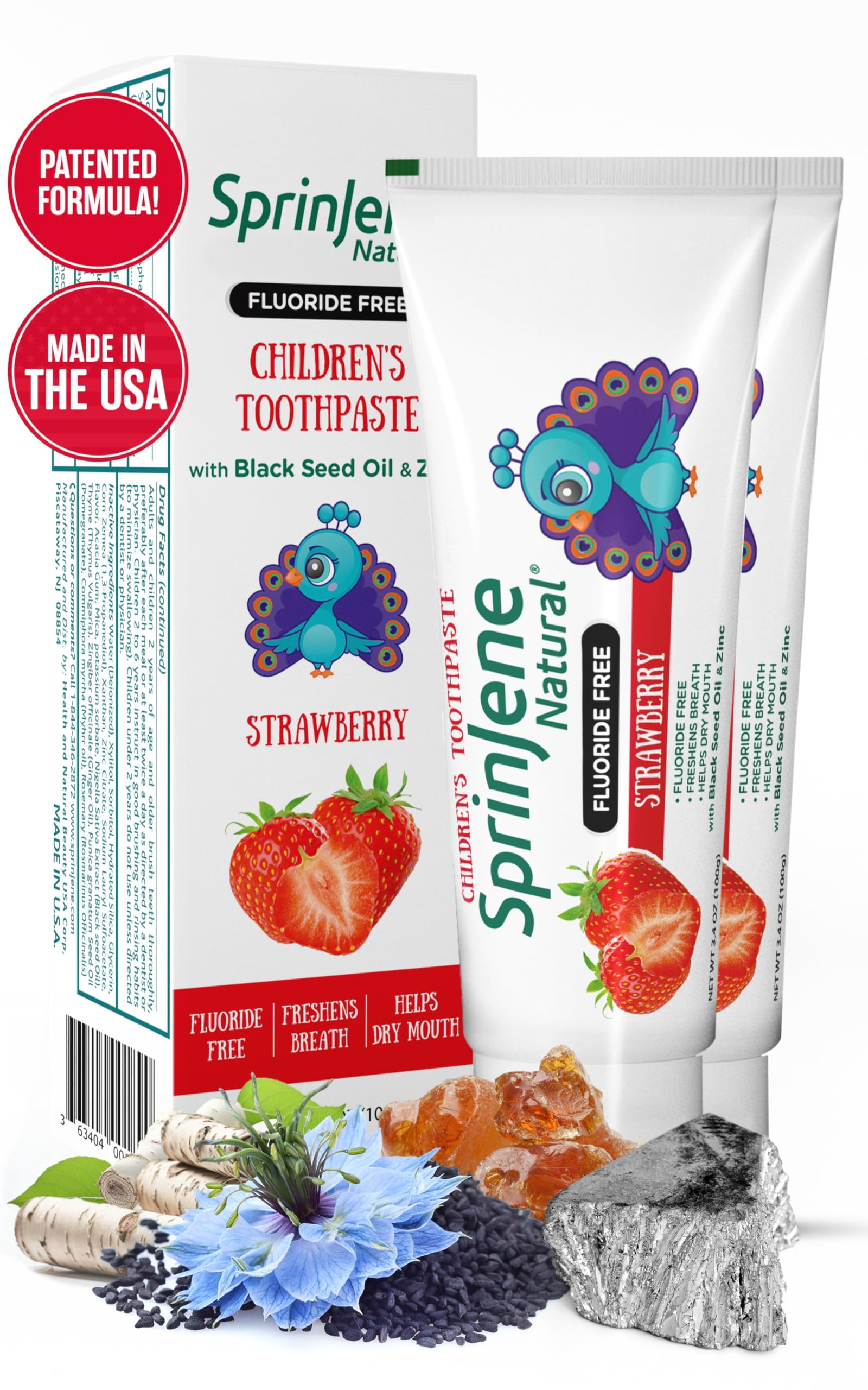 SprinJene Natural Kids Toothpaste, SSF20 Strawberry | Natural Children ...