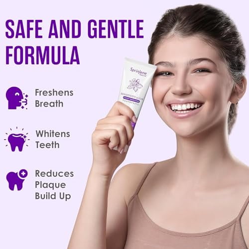 SprinJene Natural Sensitivity & Gum, Fluoride Toothpaste for Sensitive ...