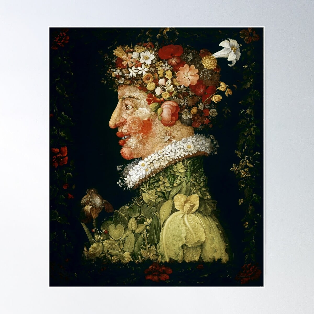 Spring (1573) - Giuseppe Arcimboldo Poster Wall Art, Modern Wall Decor ...