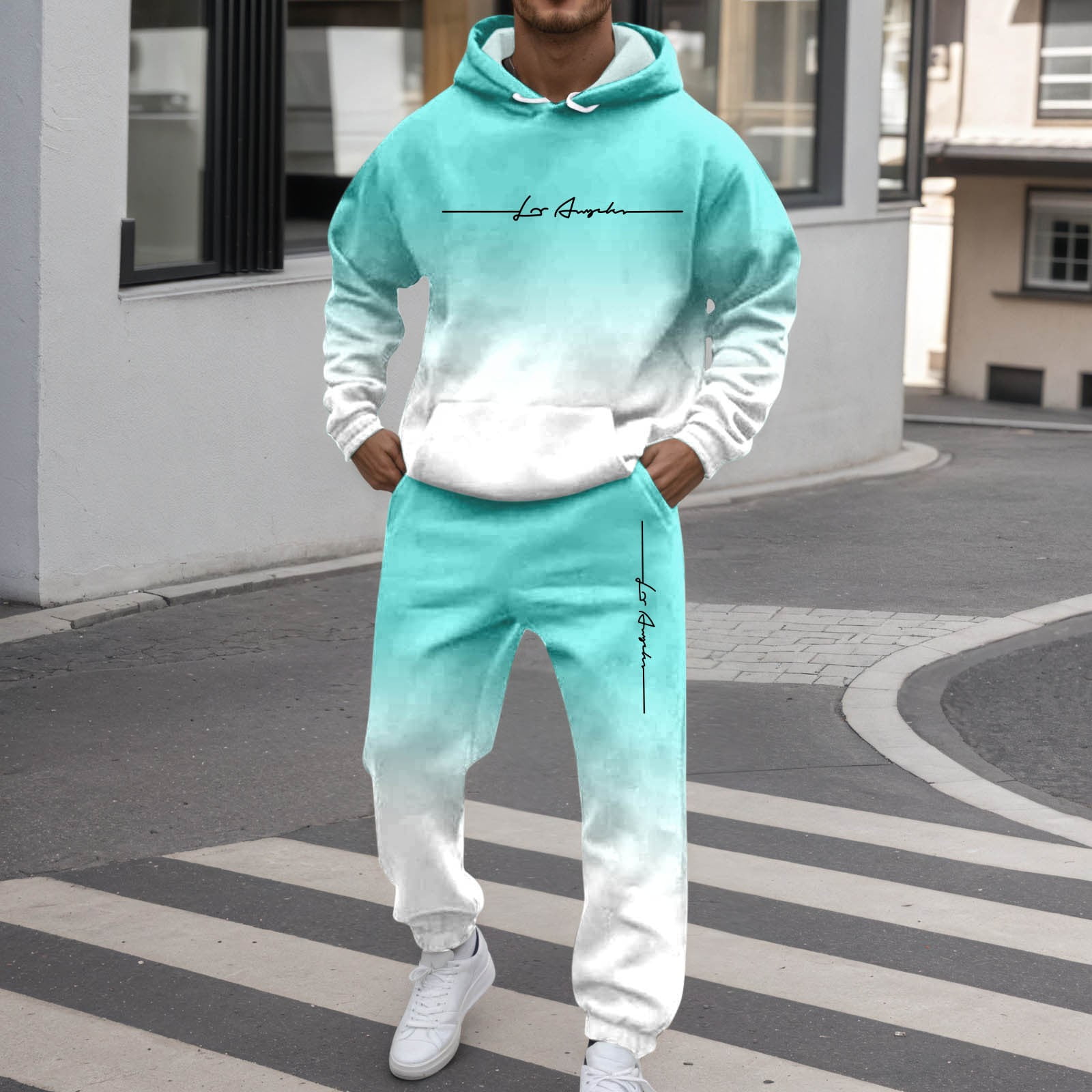 Spring 2 Piece TrackSuits Set Mens Hoodies and Sweatpants Sets Jogging ...