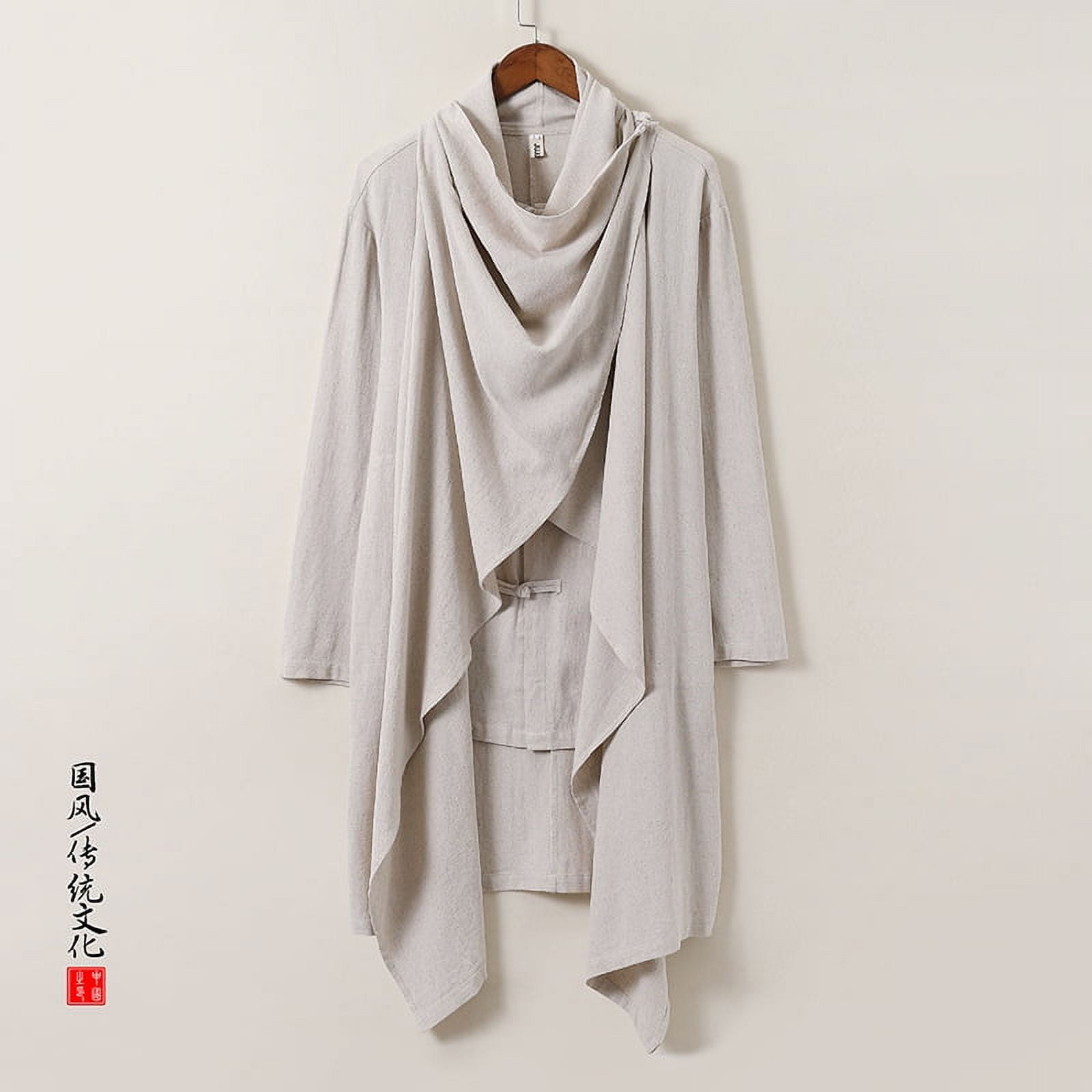Spring 2023 Autumn New Men's Harakuju Irregular Linen Cape Long ...