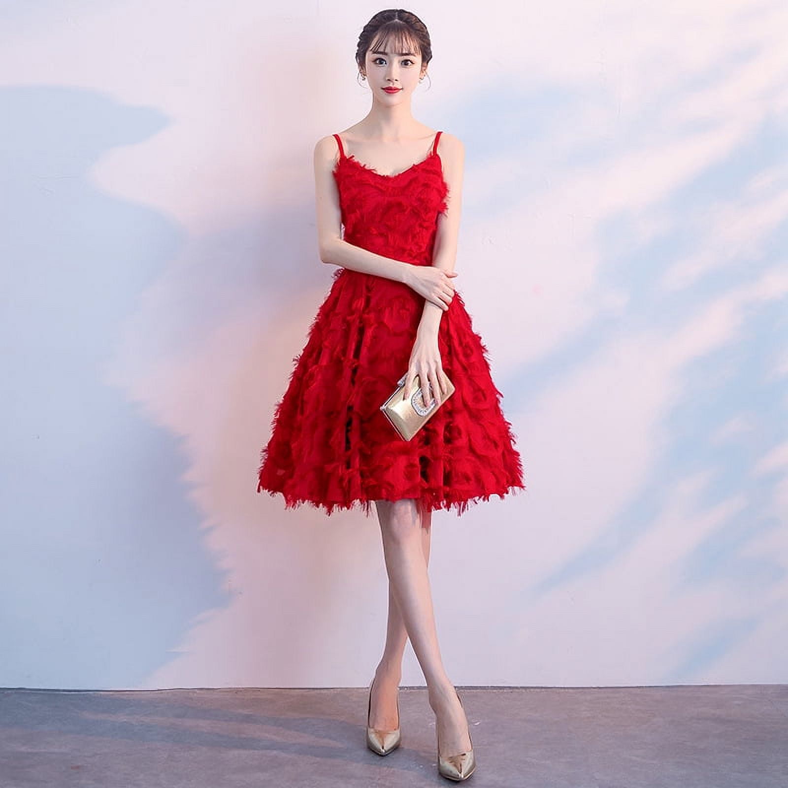 Spring 2024 New Evening Dress Sling Elegant Student Graduation Rite ...