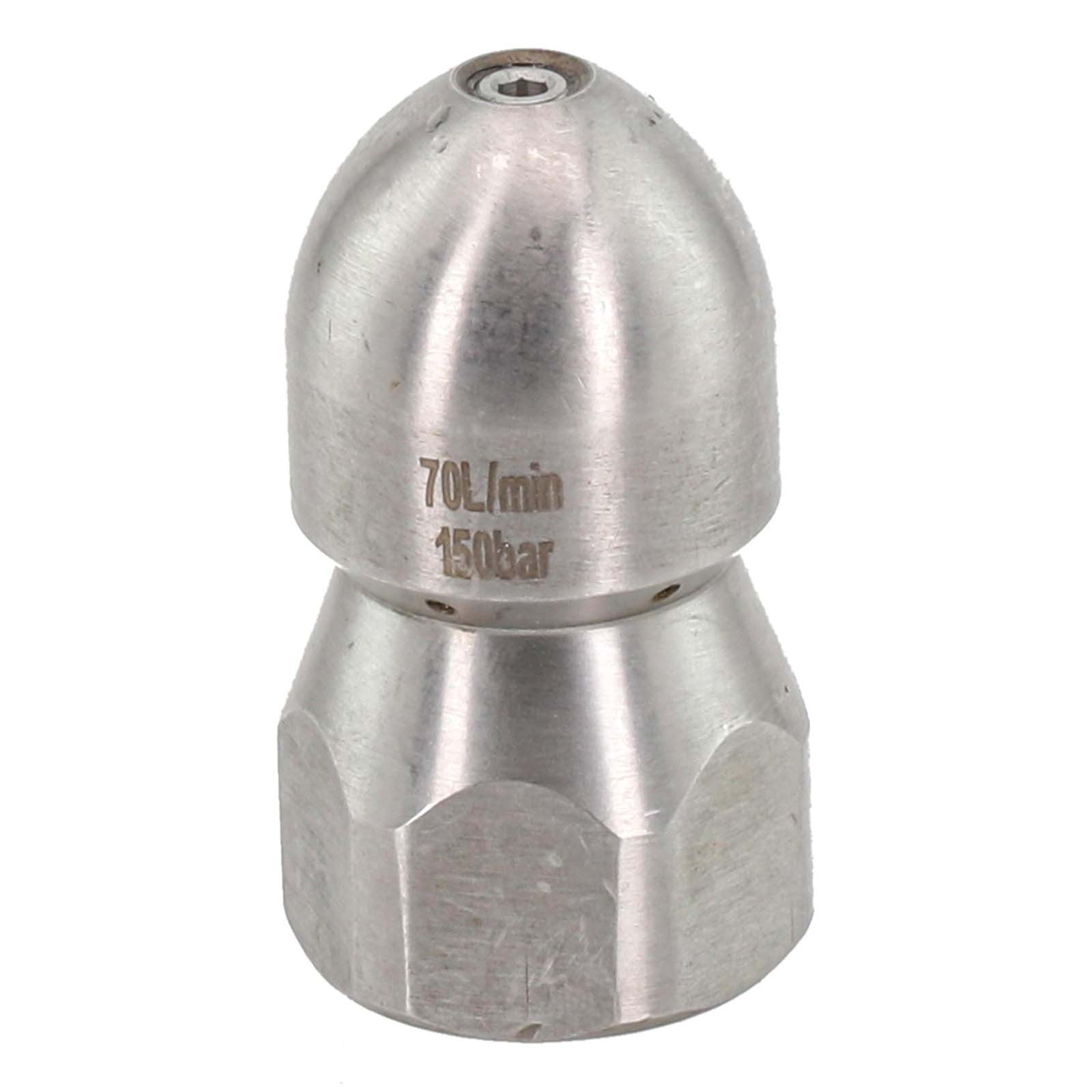 Spring 70L/min Stainless Steel Drain Jetter Nozzle G1/2" Thread 150 Bar ...