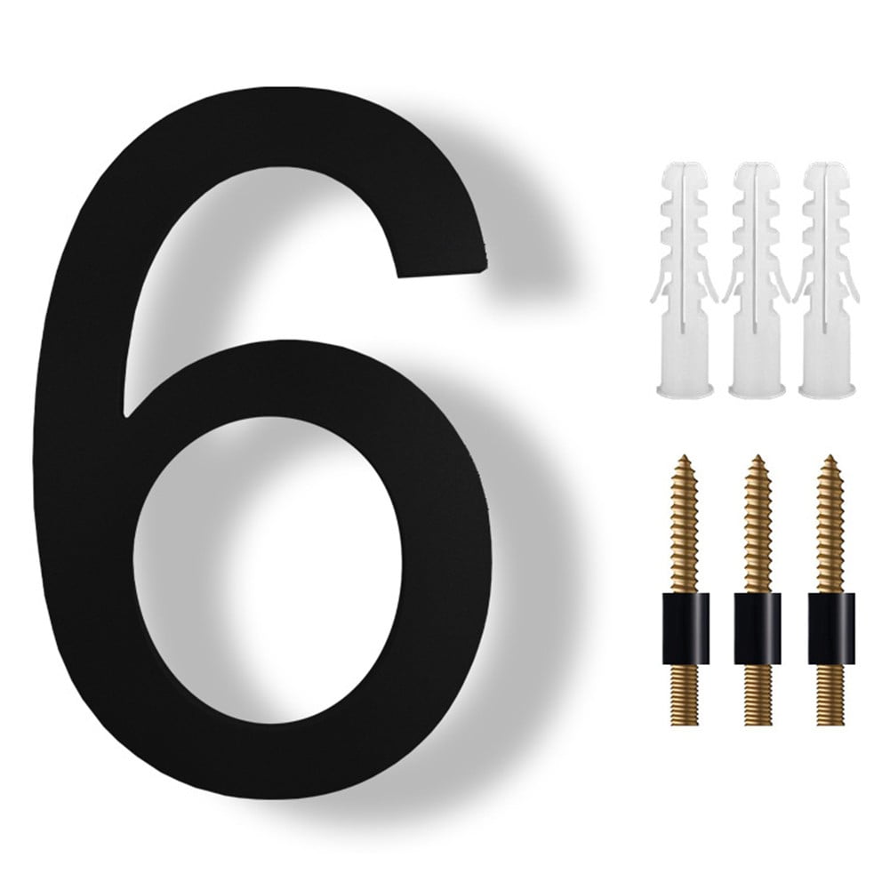 Spring 8 Inch Modern Floating House Numbers Large Black Shadow Home ...