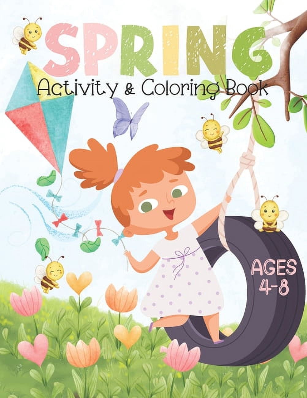 Spring Activity & Coloring Book: Spring Time Themed Coloring Pages ...