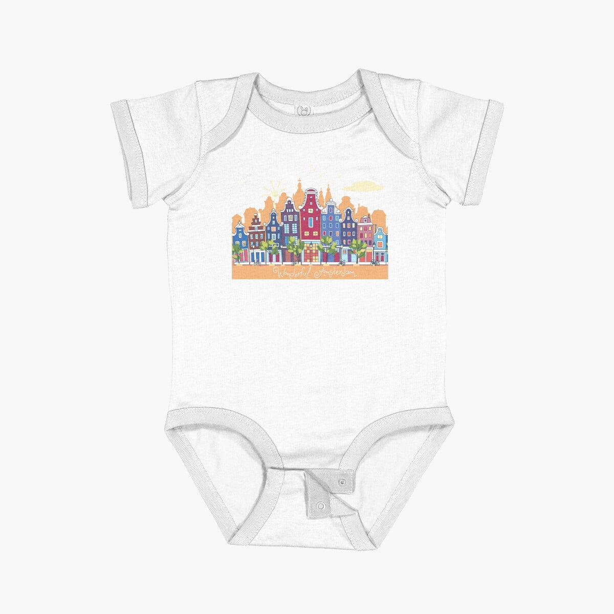 Spring Amsterdam banner rectangle Short Sleeve Baby One-Piece - 1523 ...