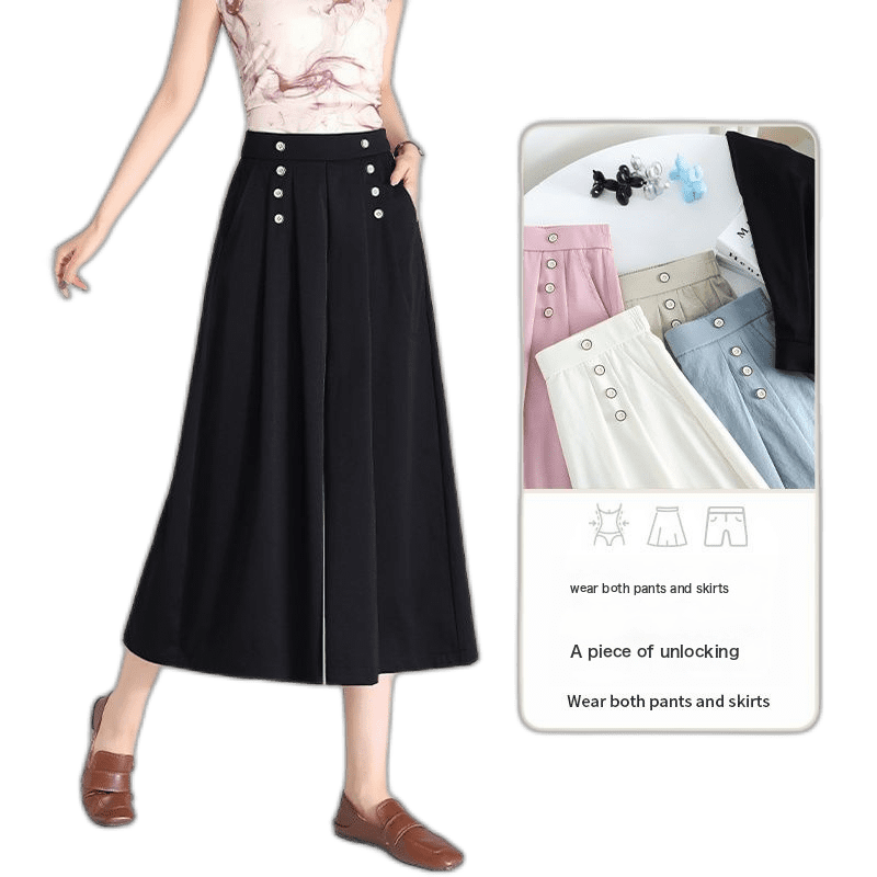 Spring And Autumn Ice Silk Skirt Pants Ladies In Summer Thin High Waist High Waist Loose Slim
