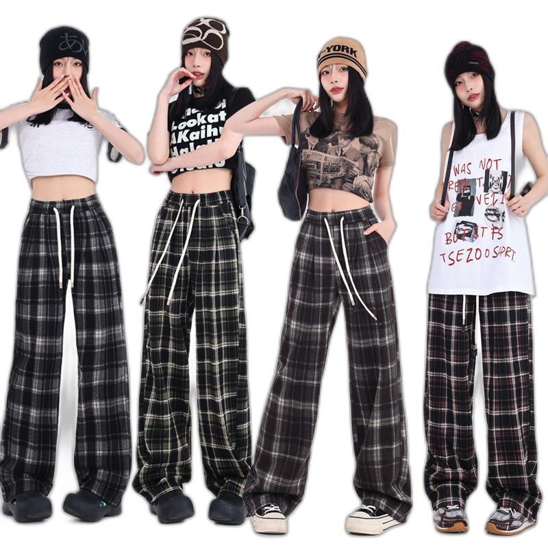 Spring And Summer Plaid Drawing Leisure Style Versatile Straight Grid ...