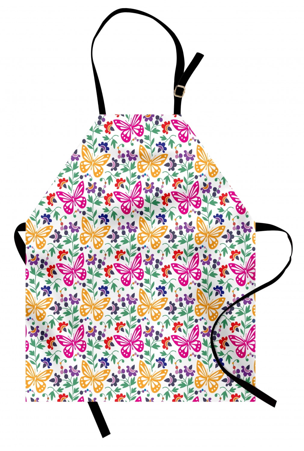 Spring Apron Flowers Butterflies Plants Vibrant Summer Blooms Leaves ...