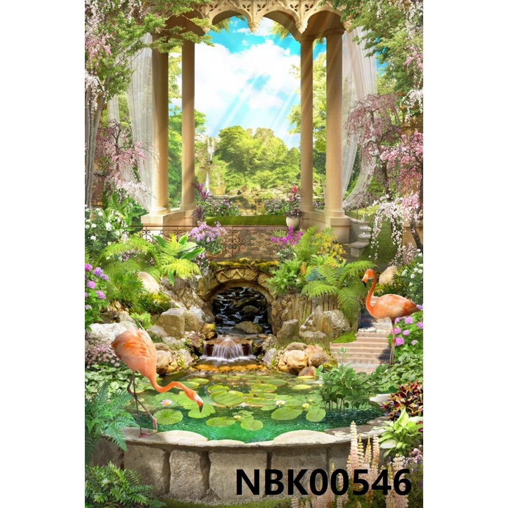 Spring Arch Pillar Royal Lake Sky Cloud Nature Scenery Backdrop Vinyl ...