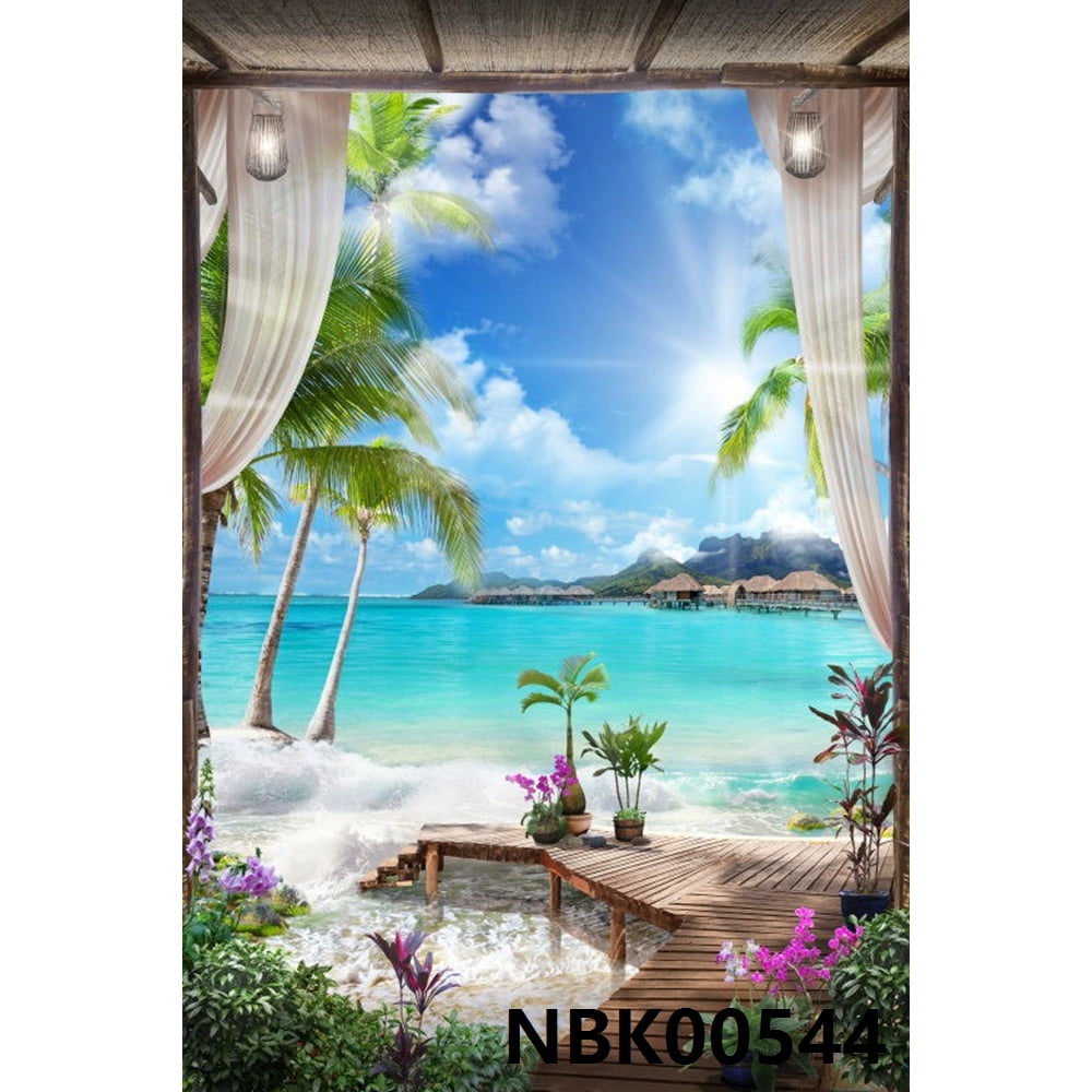 Spring Arch Pillar Royal Lake Sky Cloud Nature Scenery Backdrop Vinyl ...