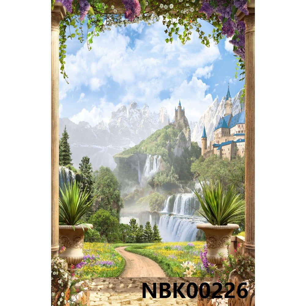 Spring Arch Pillar Royal Lake Sky Cloud Nature Scenery Backdrop Vinyl ...