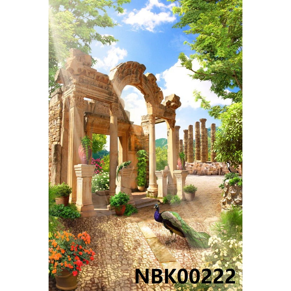Spring Arch Pillar Royal Lake Sky Cloud Nature Scenery Backdrop Vinyl ...