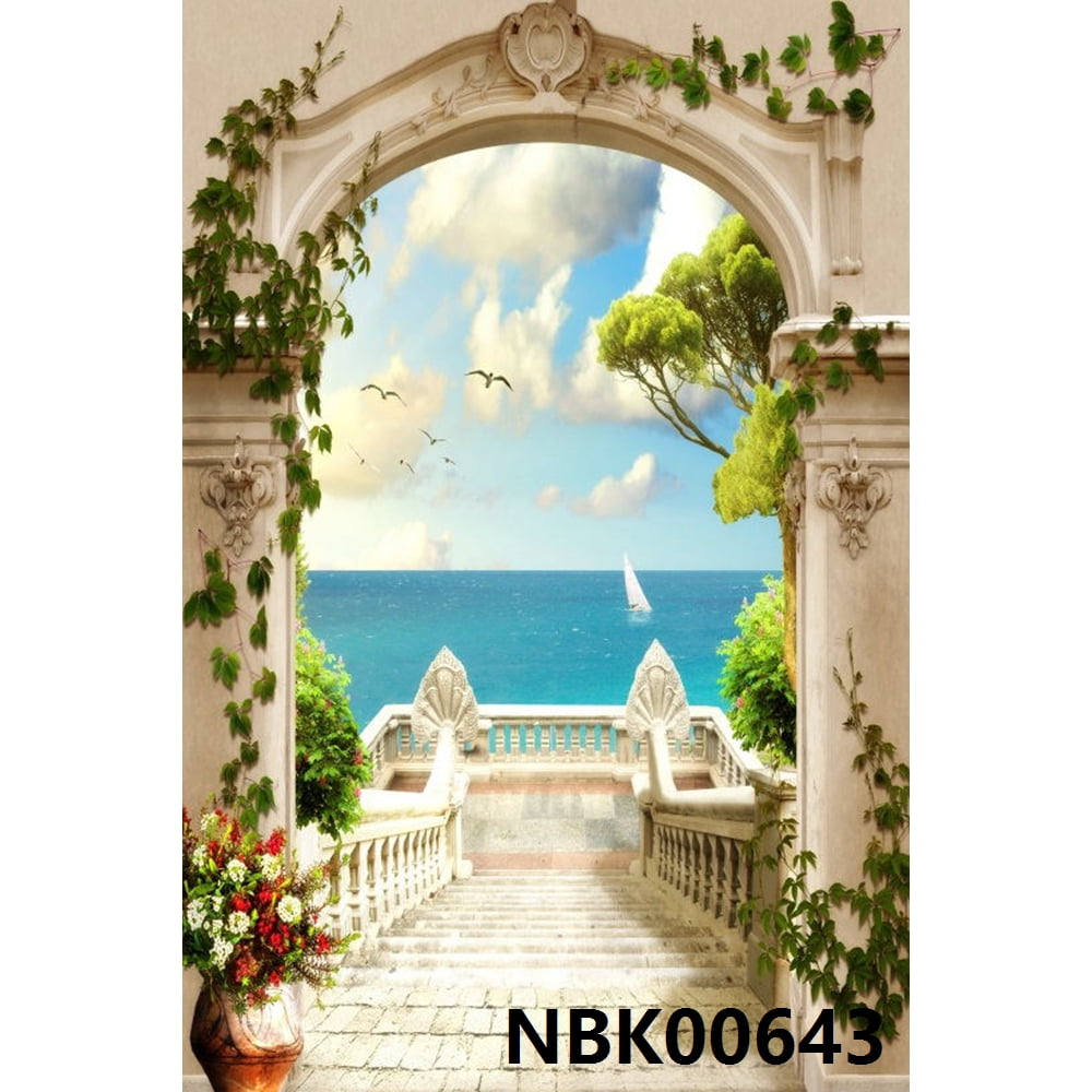 Spring Arch Pillar Royal Lake Sky Cloud Nature Scenery Backdrop Vinyl ...